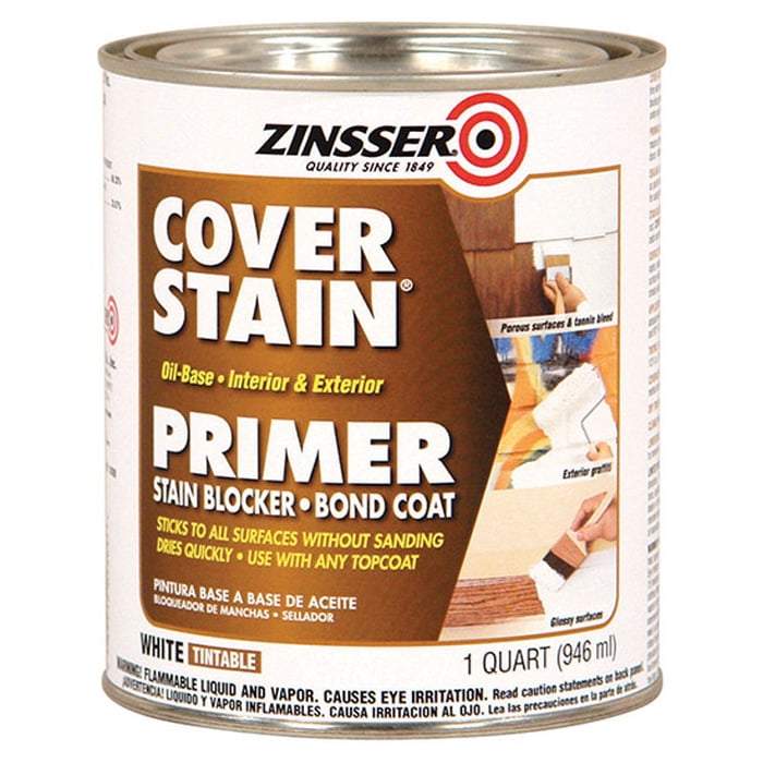 6-Pack of 1 qt Zinsser 03504 White Cover-Stain Oil-Based Stain Block ...