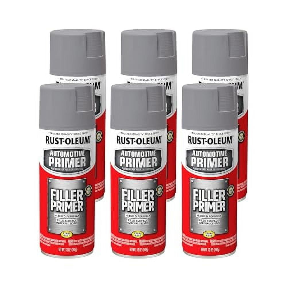 6-Pack of 11 oz Rust-Oleum Brands 249279 Gray Automotive Filler Primer ...