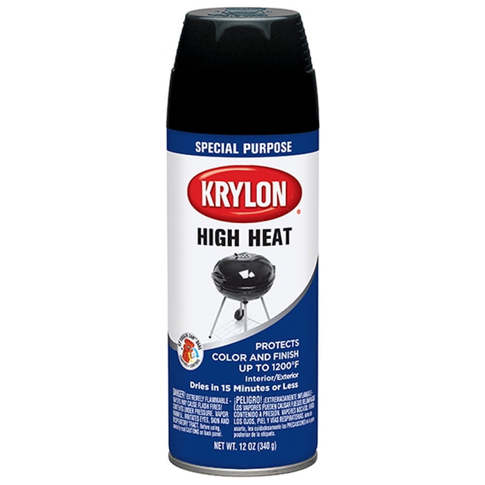 Krylon High Heat Black Spray Paint, 6-Pack, 12 oz, Withstands 1200F ...
