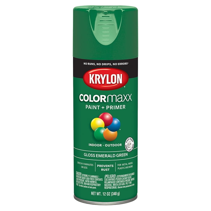 6-Pack of 12 oz Krylon K05517007 Emerald Green COLORmaxx Paint & Primer ...