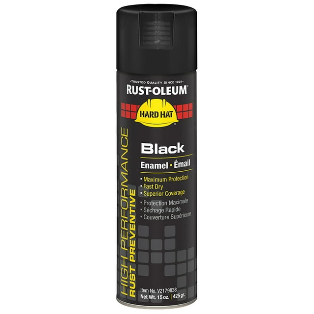 6‐Pack of 15 oz Rust‐Oleum Brands V2179838 Black Hard Hat Enamel Spray ...