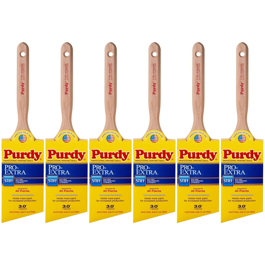 6‐Pack of 3" Purdy 144152730 Pro‐Extra Glide Angled Sash Paint Brush ...