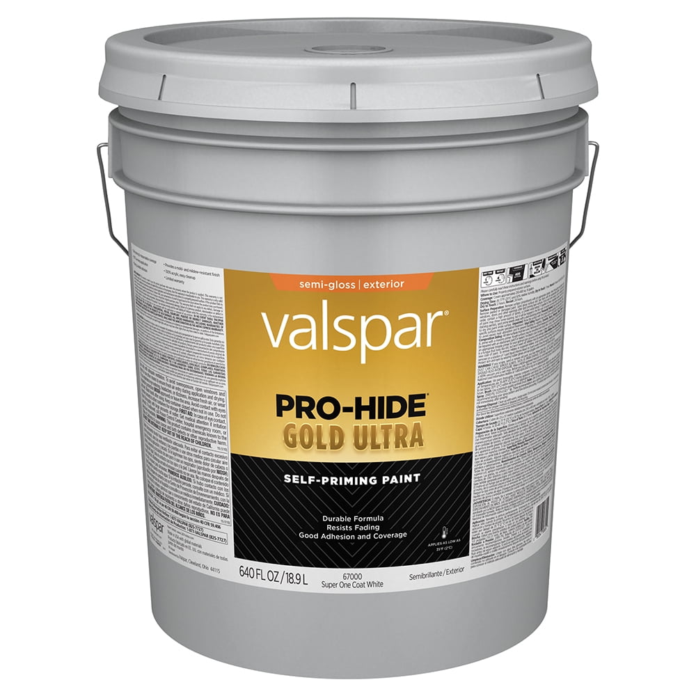 6-Pack of 5 gal Valspar 67000 White Pro-Hide Gold Ultra Exterior Self ...