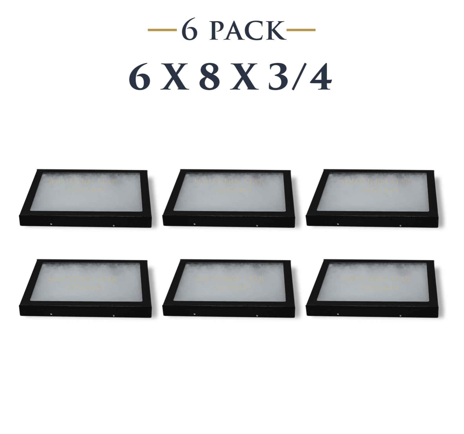 6 Pack of 6 x 8 x 3/4 Riker Display Cases Boxes for Collectibles ...