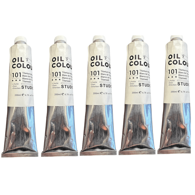 6 Pack of Artist Quality Oil Paint, Color: 710 Titanium White, Size ...