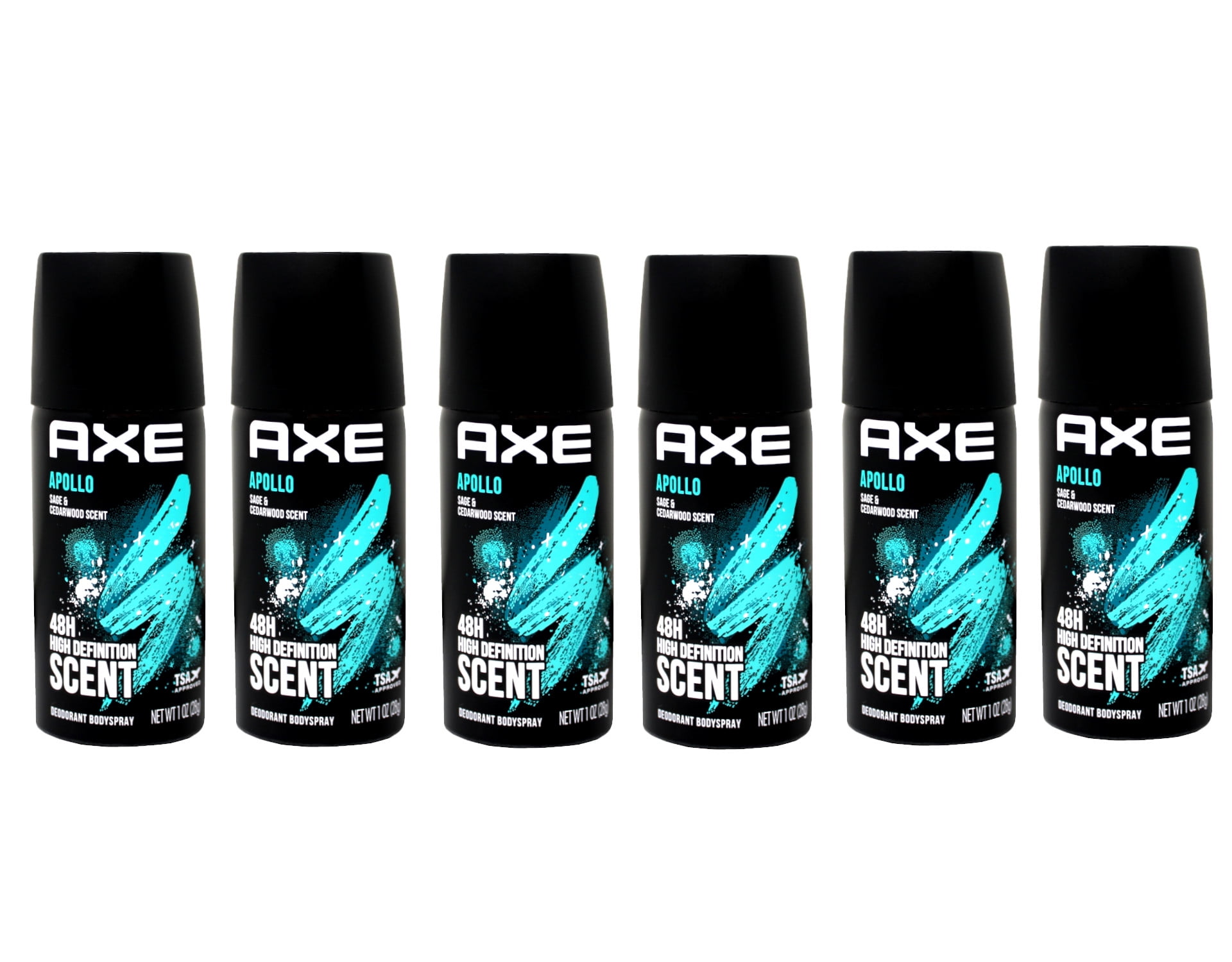 Axe Apollo Body Spray, 6 Pack, Travel Size, 1 Ounce, Fine Fragrance, 48 ...