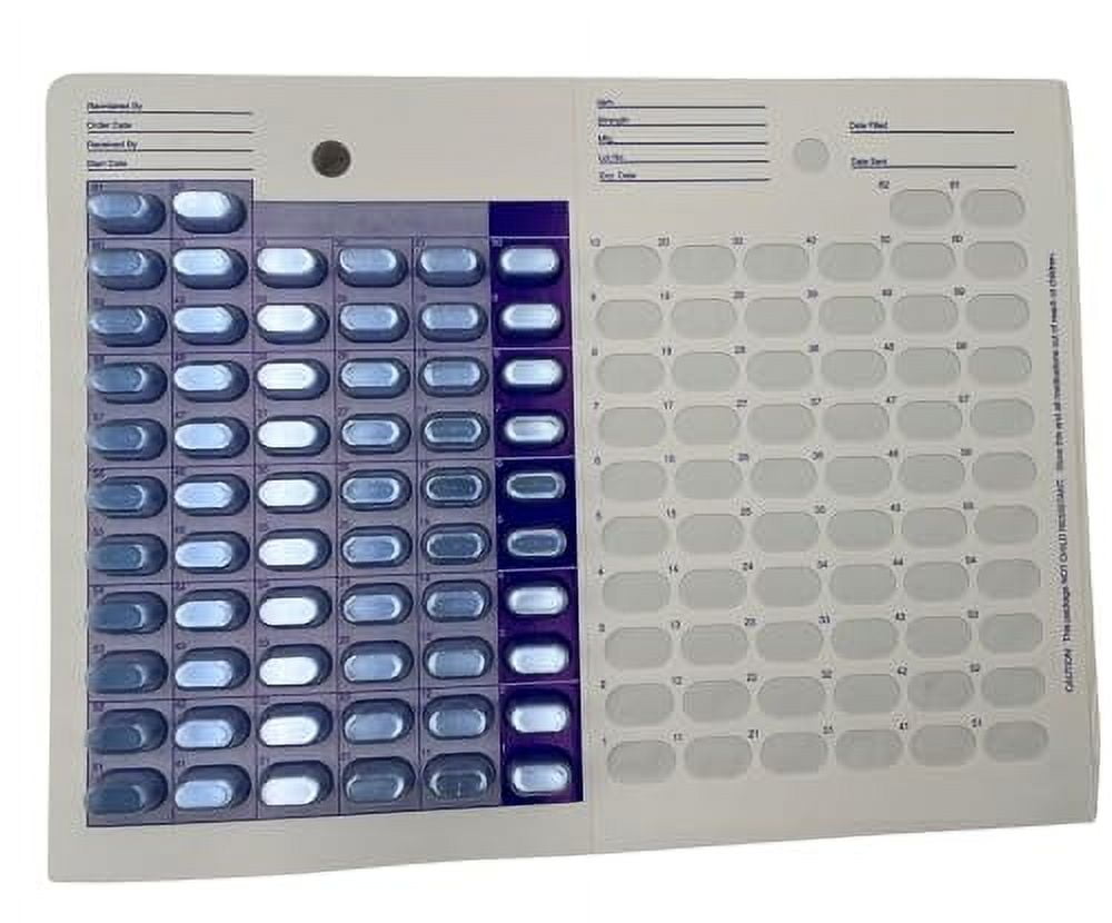 6 Pack of Disposable 62 Days Two Month Cold Seal Medication Blister ...