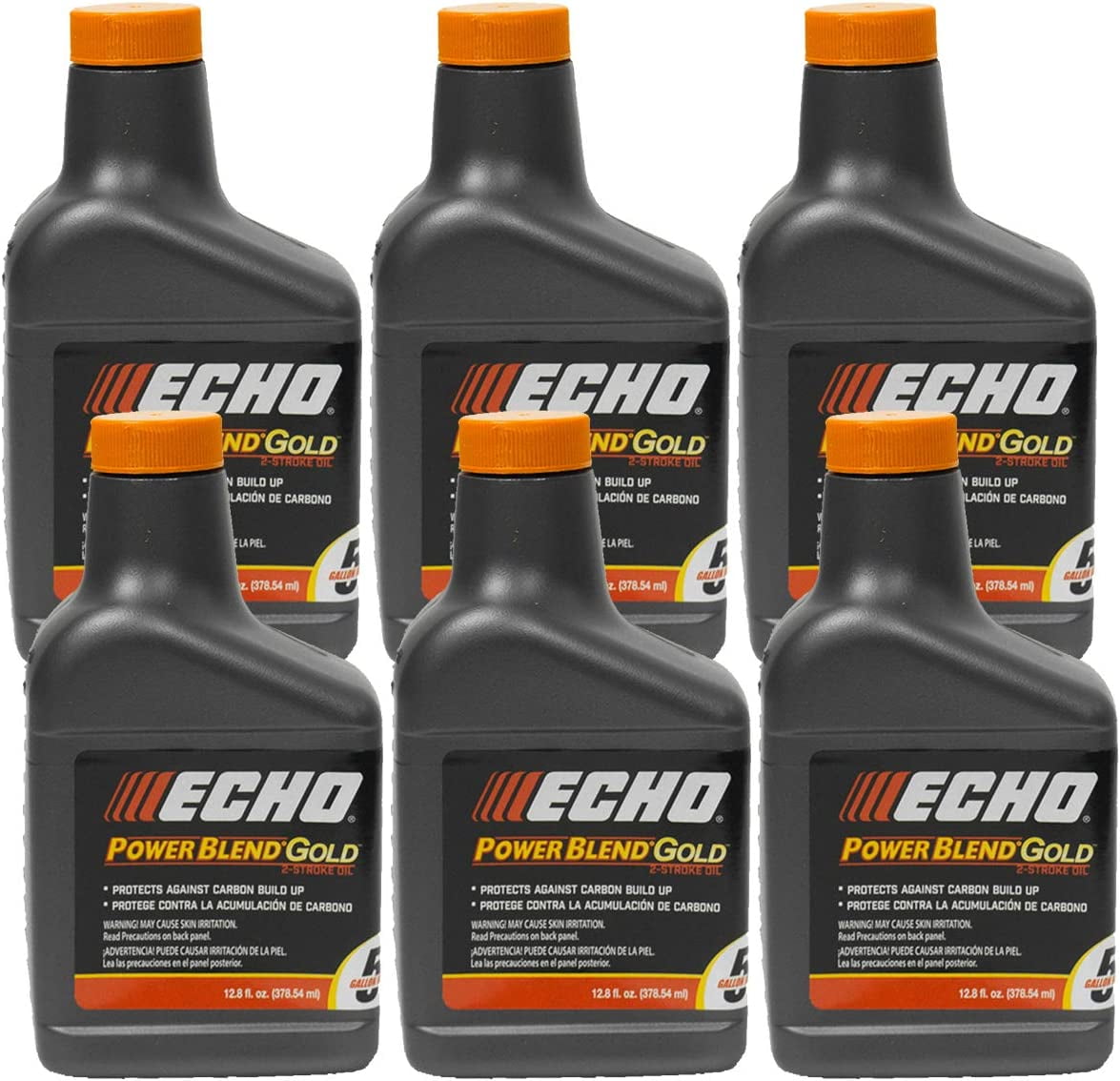 6 Pack of Echo PowerBlend Gold 2-Stroke Engine Oil 12.8 oz Bottle 50:1 Mix for 5 Gallons ...