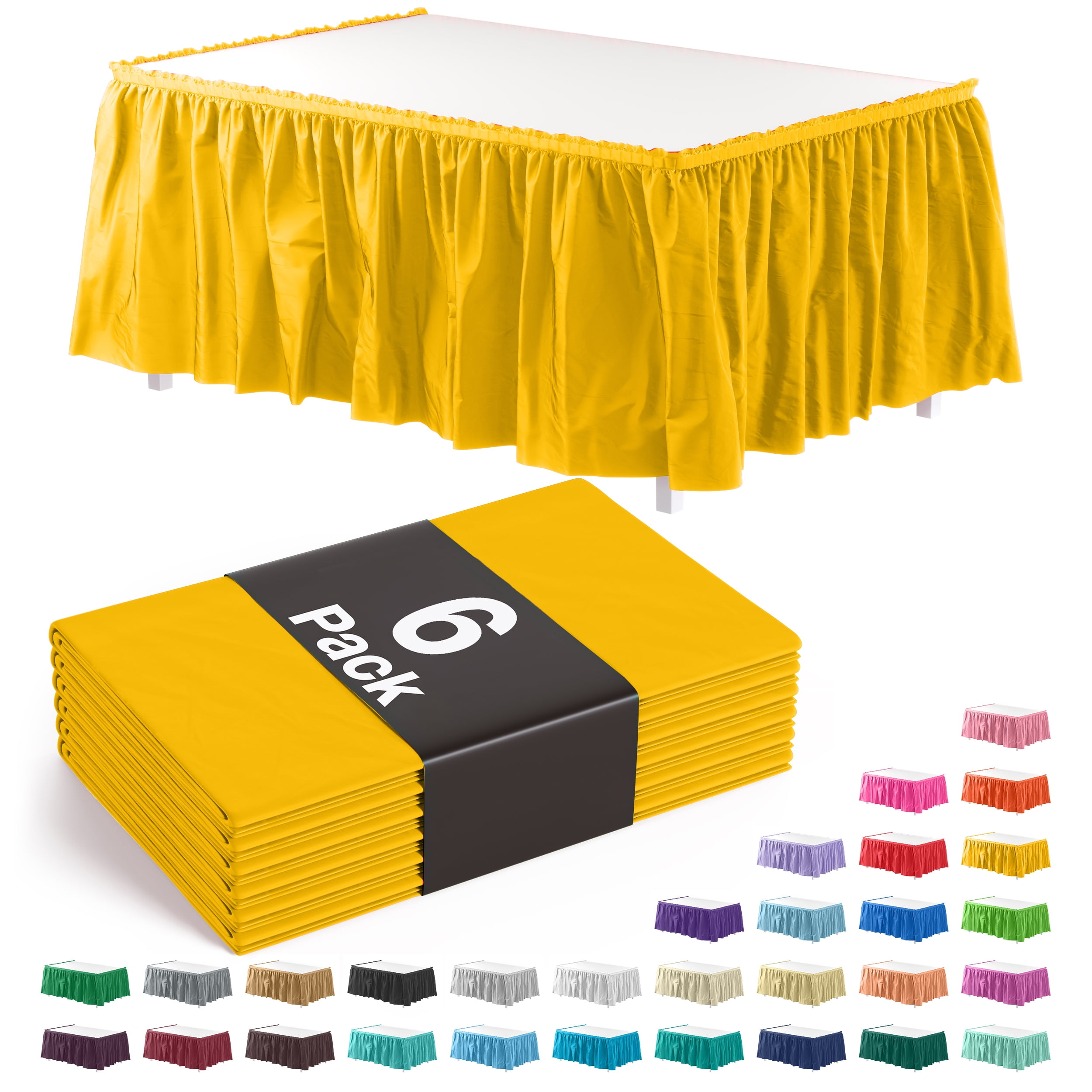 6-Pack of Exquisite Plastic Table Skirts - Each 14 Ft. Long x 29 Inch ...