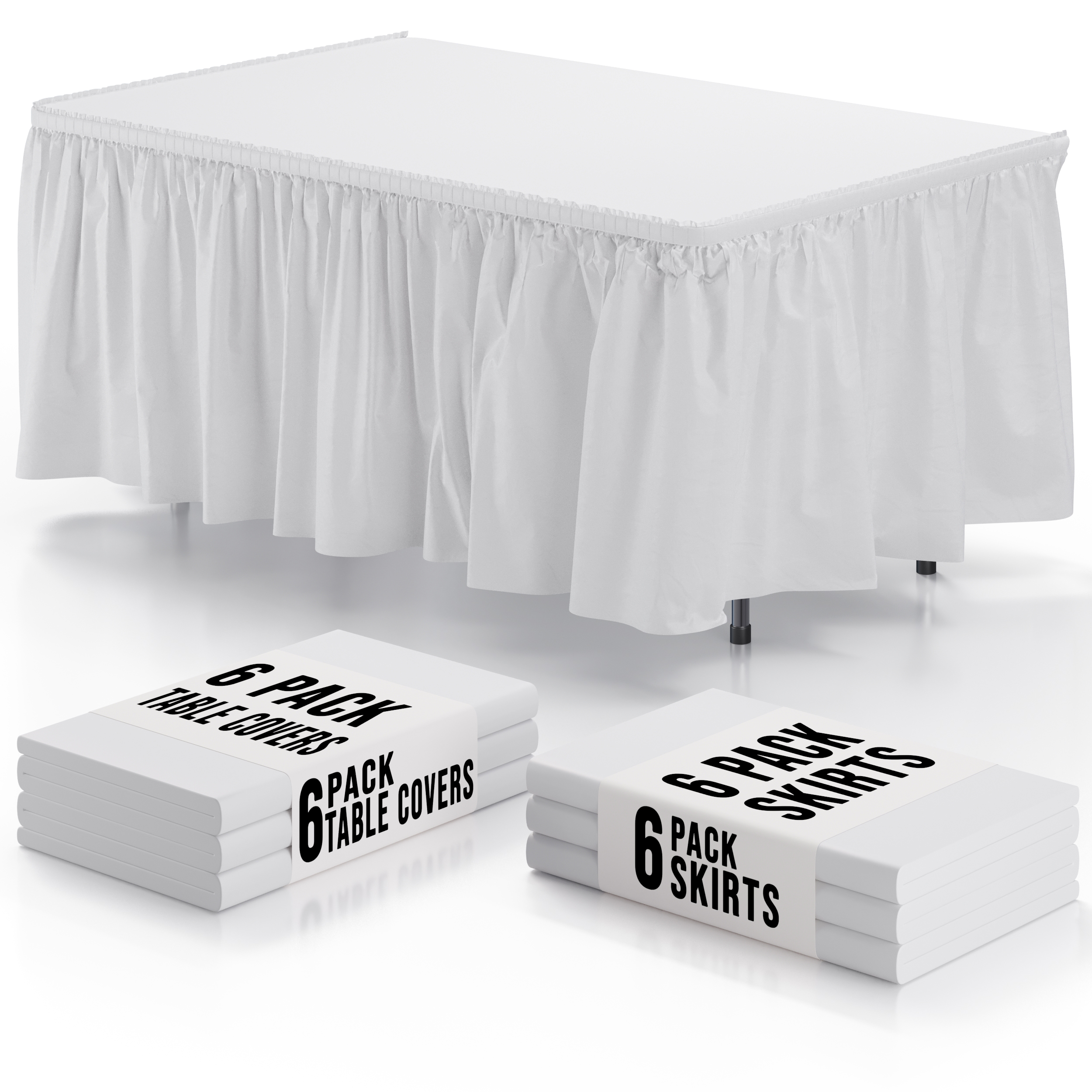 Exquisite 14 Ft. Dark Blue Plastic Table Skirt - 6 Count - Walmart.com