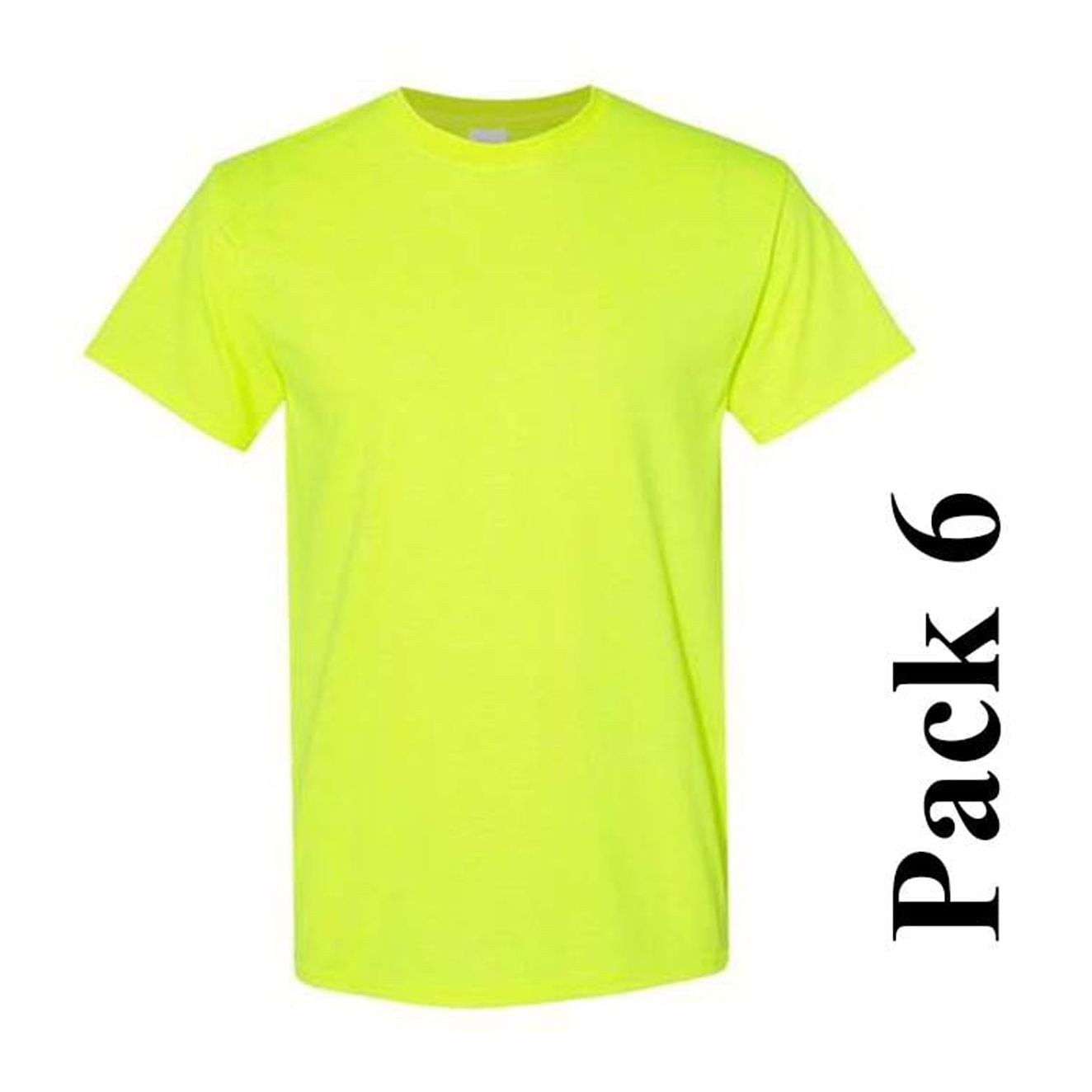 Gildan Men's Heavy Duty Cotton Short Sleeve T-Shirt, Safety Green - M ...
