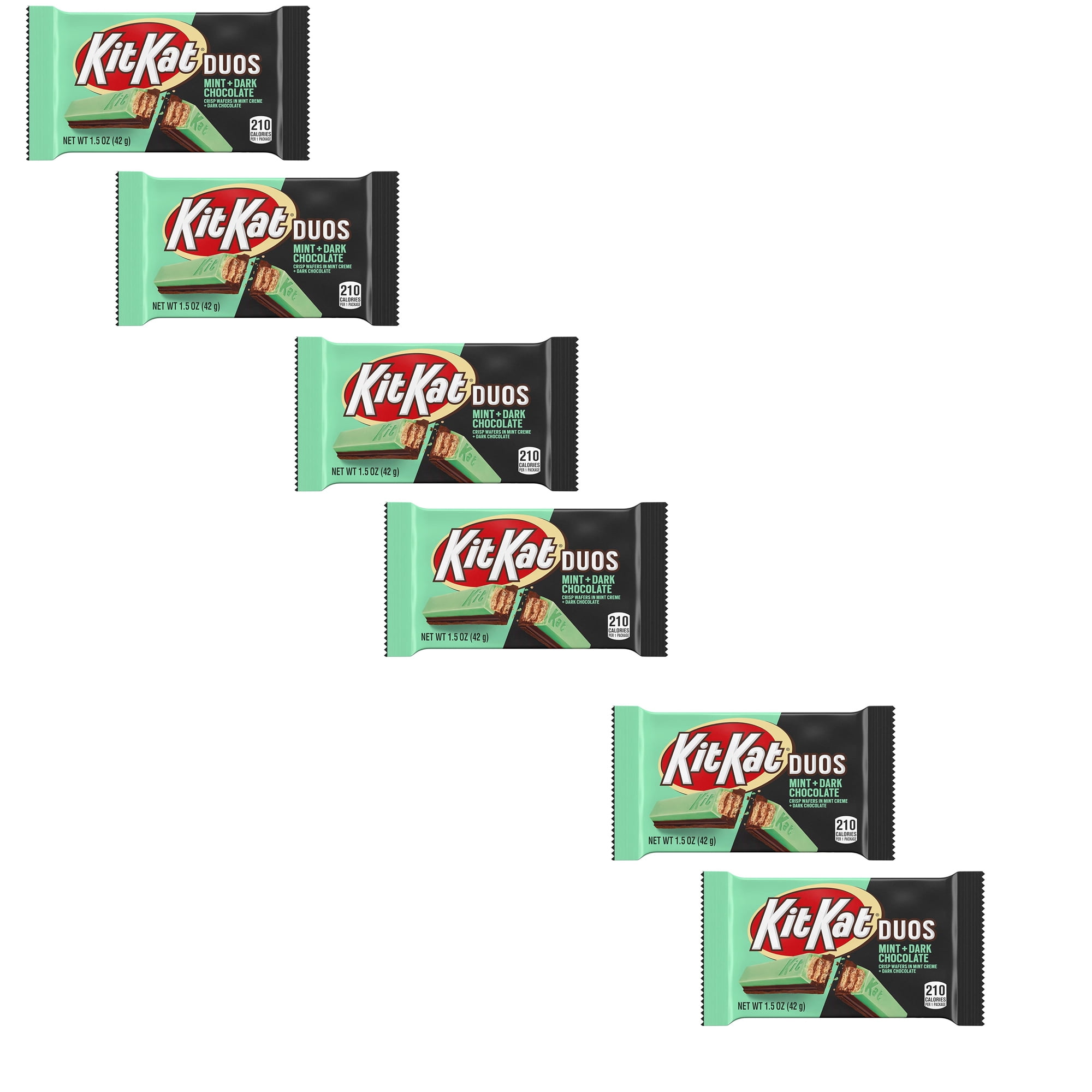 RADYAN Kit Kat Duos Dark Chocolate Mint Wafer Candy Bars, 4 Pack, 1.5 ...