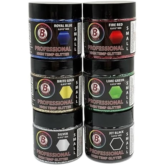6 Pack of Premium Small .015 High Temp Hex Glitter for Soft Plastic ...
