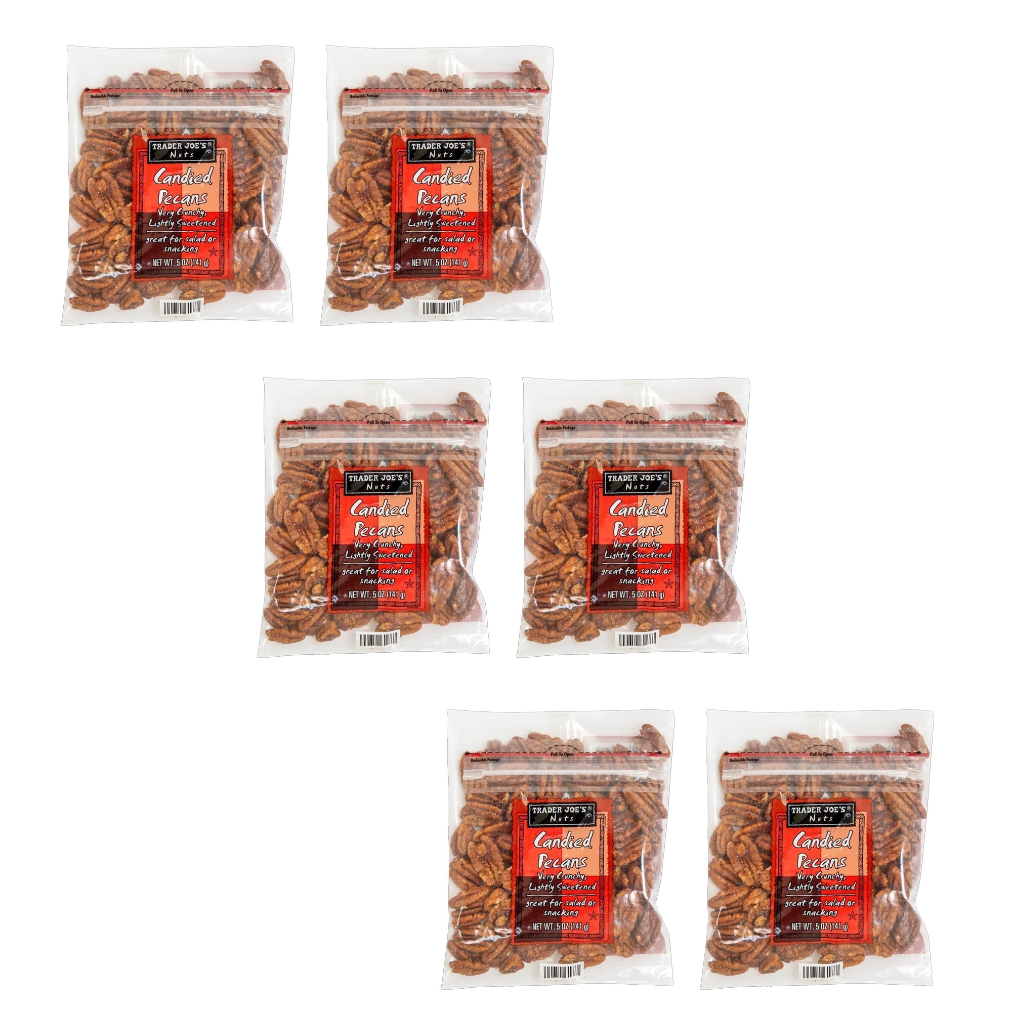 6 Pack of Trader Joe’s Candied Pecans - perfect for sharing (5 Ounce) a Pack - Walmart.com