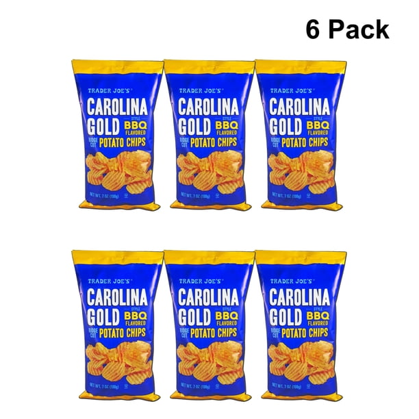 6 Pack of Trader Joe’s Carolina Gold Style BBQ Ridge Cut Potato Chips ...