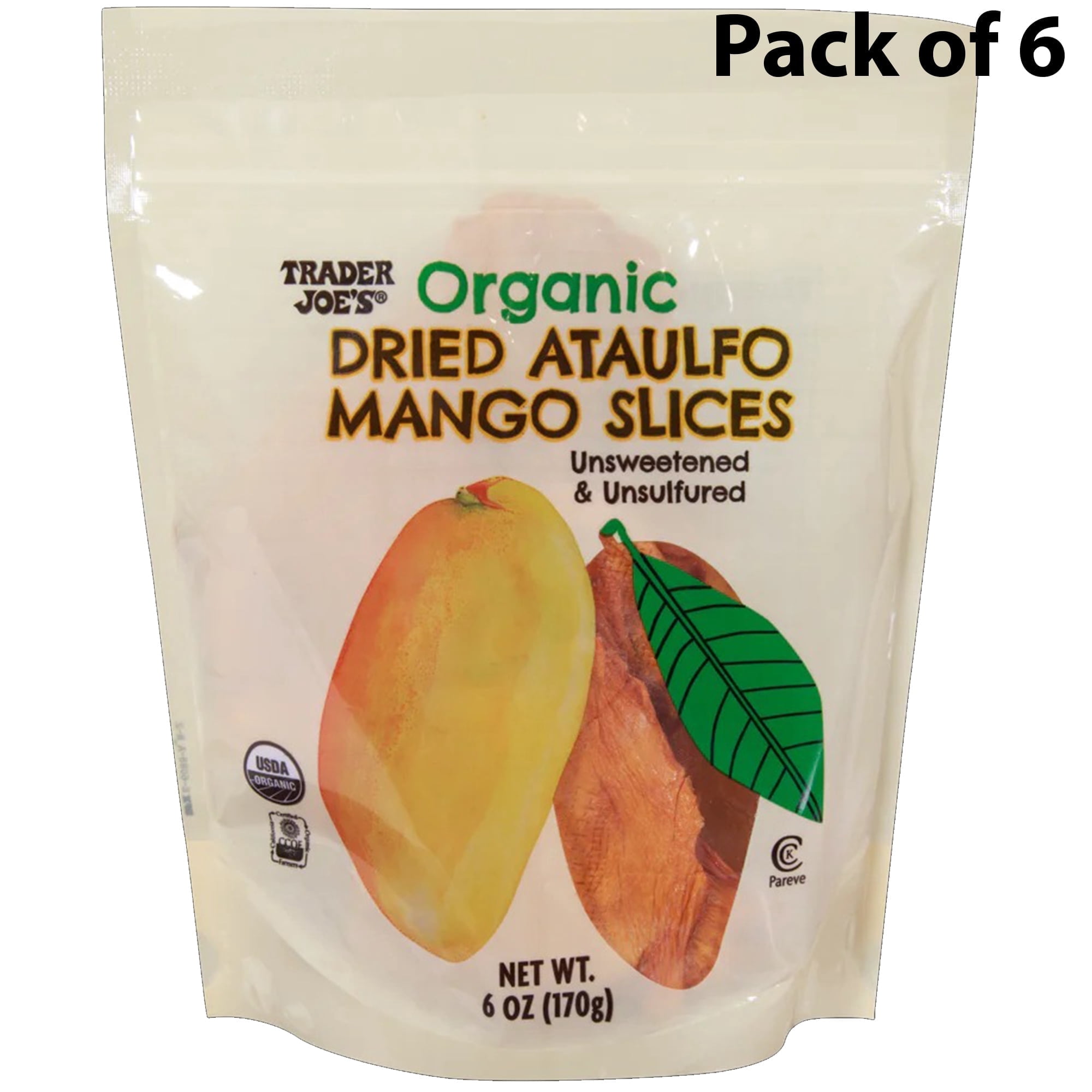 6 Pack of Trader Joe’s - Organic Dried Ataulfo Mango Slices | 6 Ounce a ...