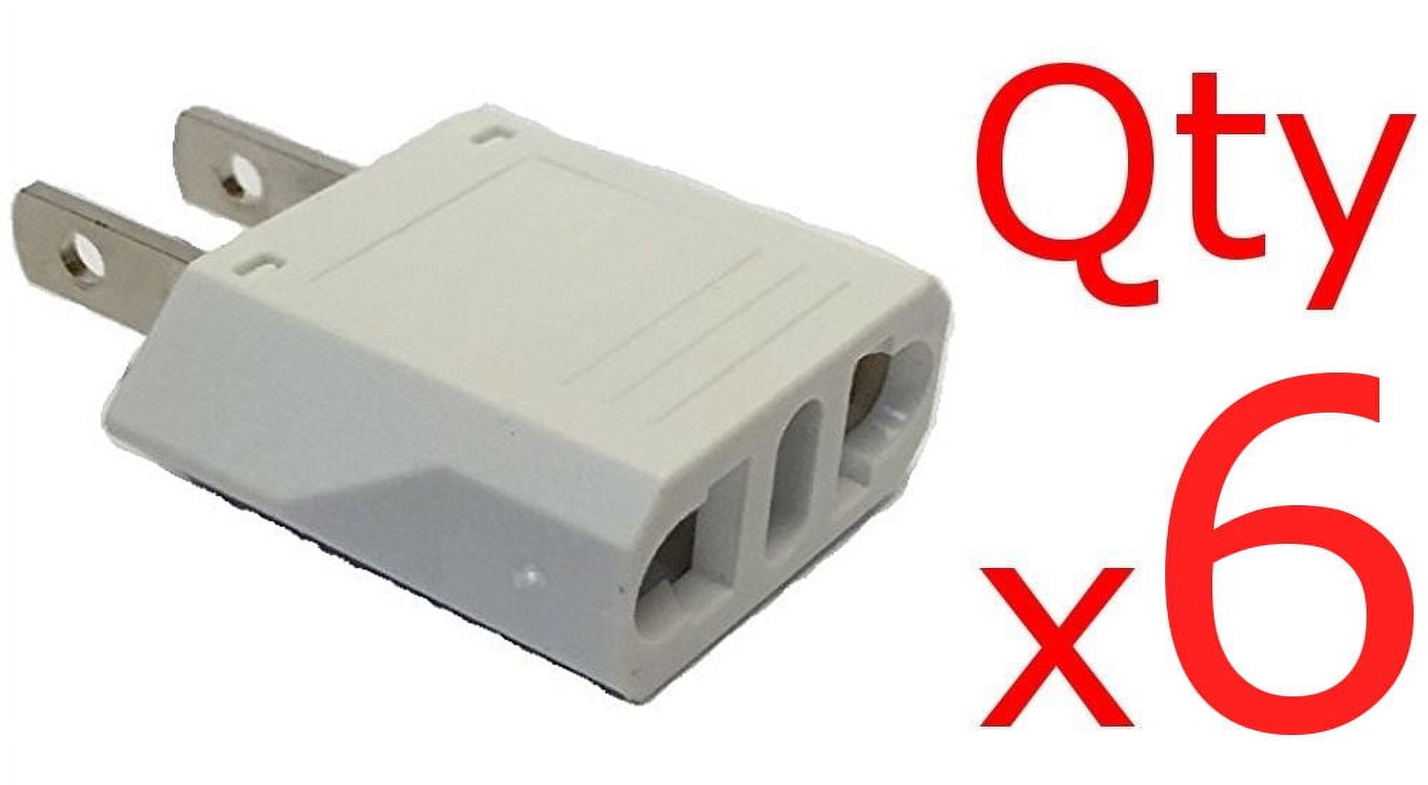 6 Pack White EU to USA/Canada Travel Power Adapter Plugs - European to ...