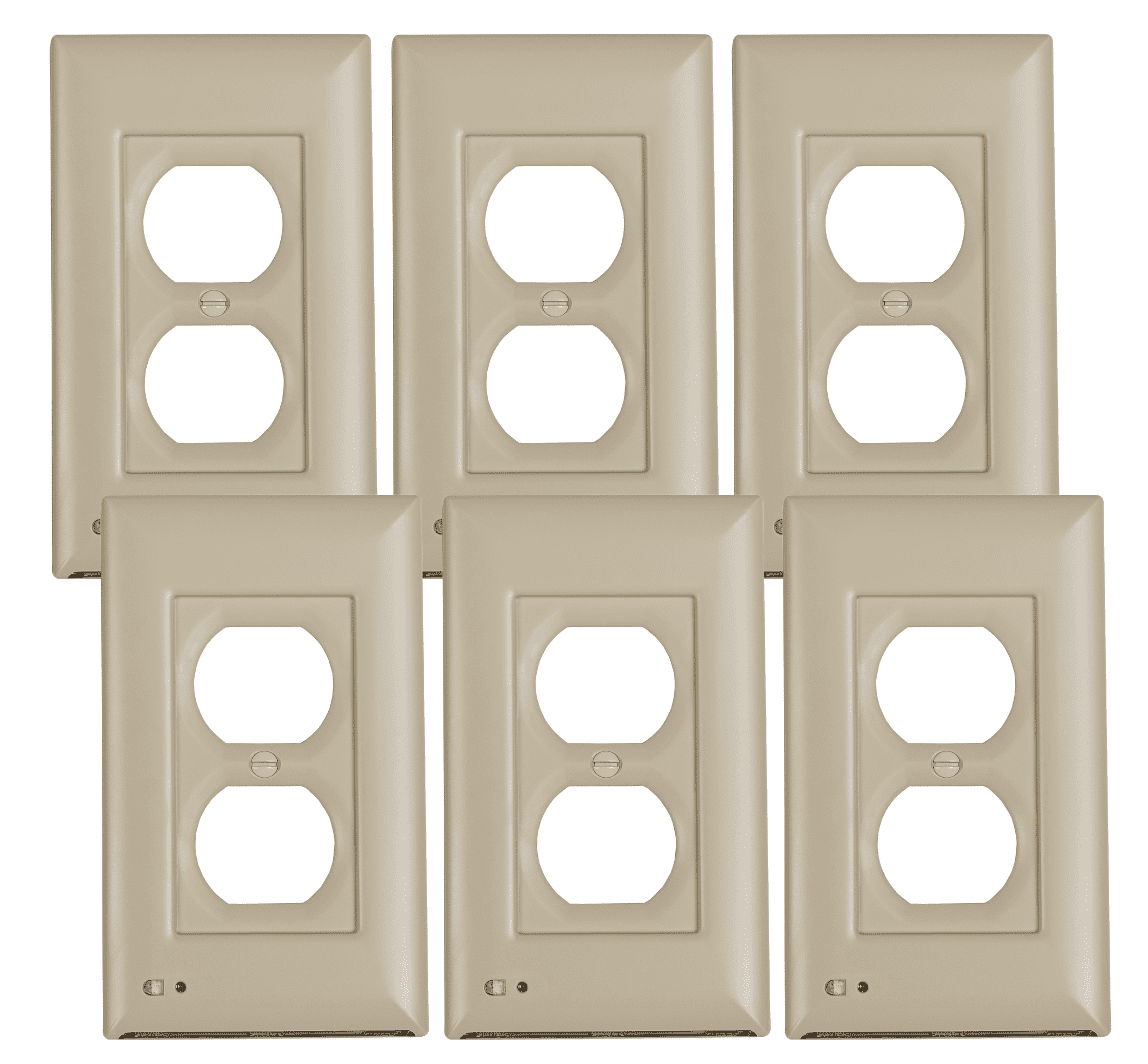 6 Pack of briteOWL Power Failure LED Light Up Outlet Cover, Unaffected ...