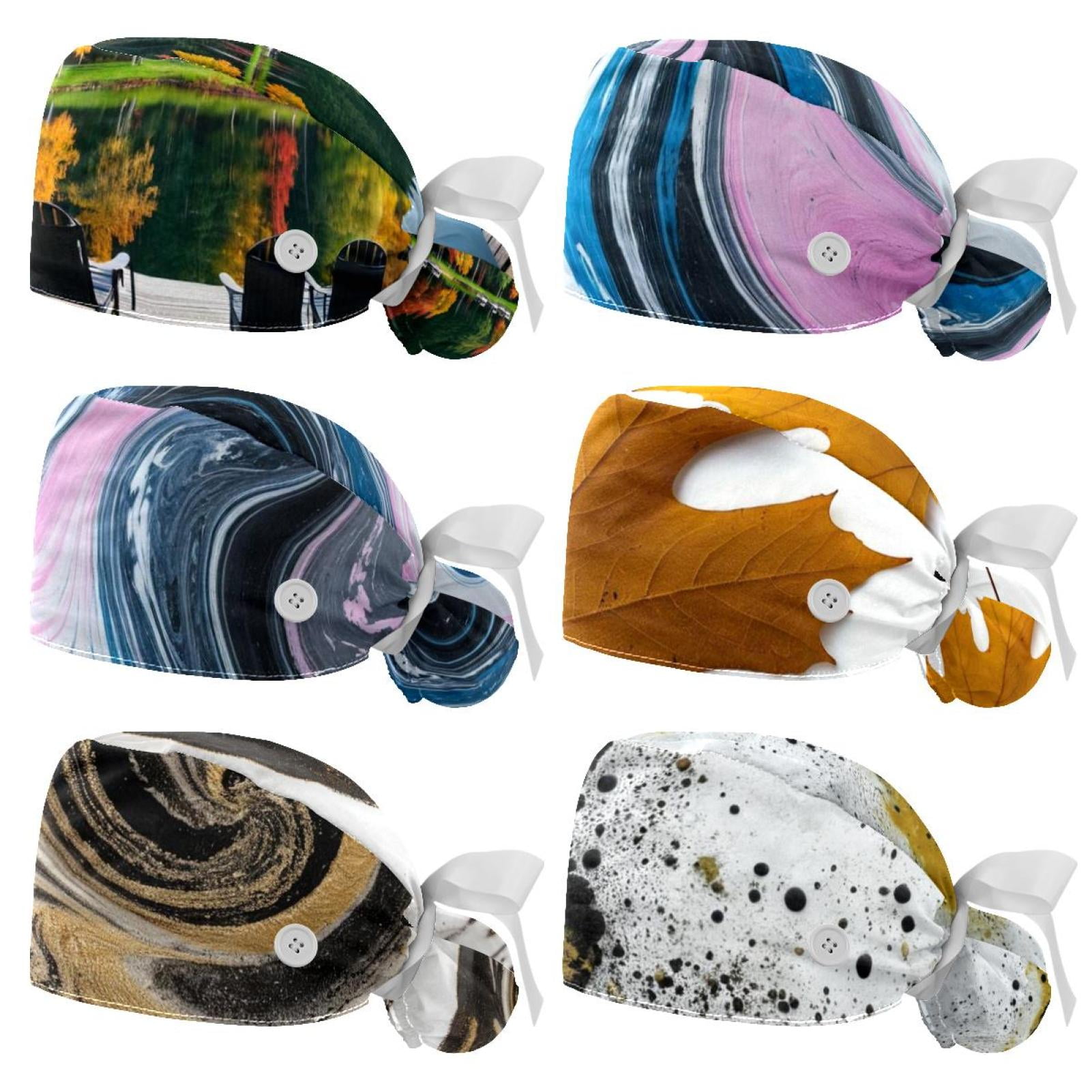 6 Packed，Maple leaves golden fall leaf，Scrub caps women,Dental scrub ...