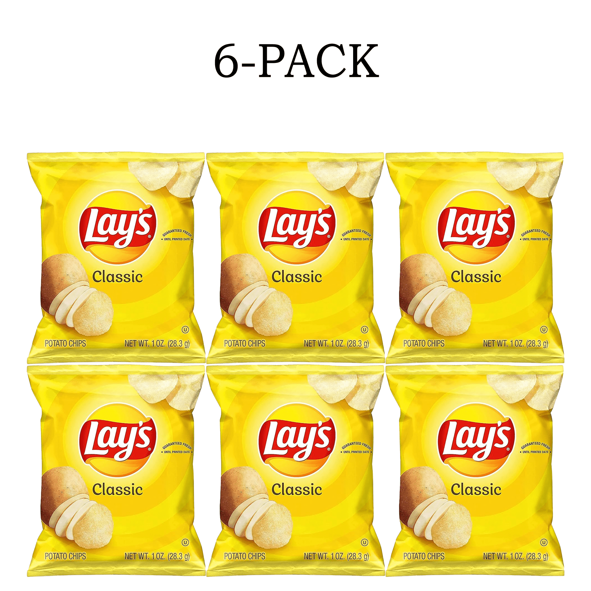 6 Packet Lay's Classic Potato Chips Crispy Gluten free and Easy to ...