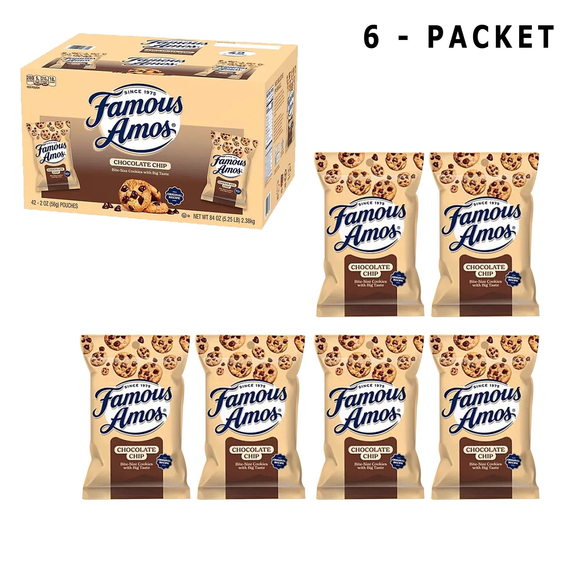 GOLDENROW Famous Amos Classic Bite-Size Cookies, Chocolate Chip, Pack ...