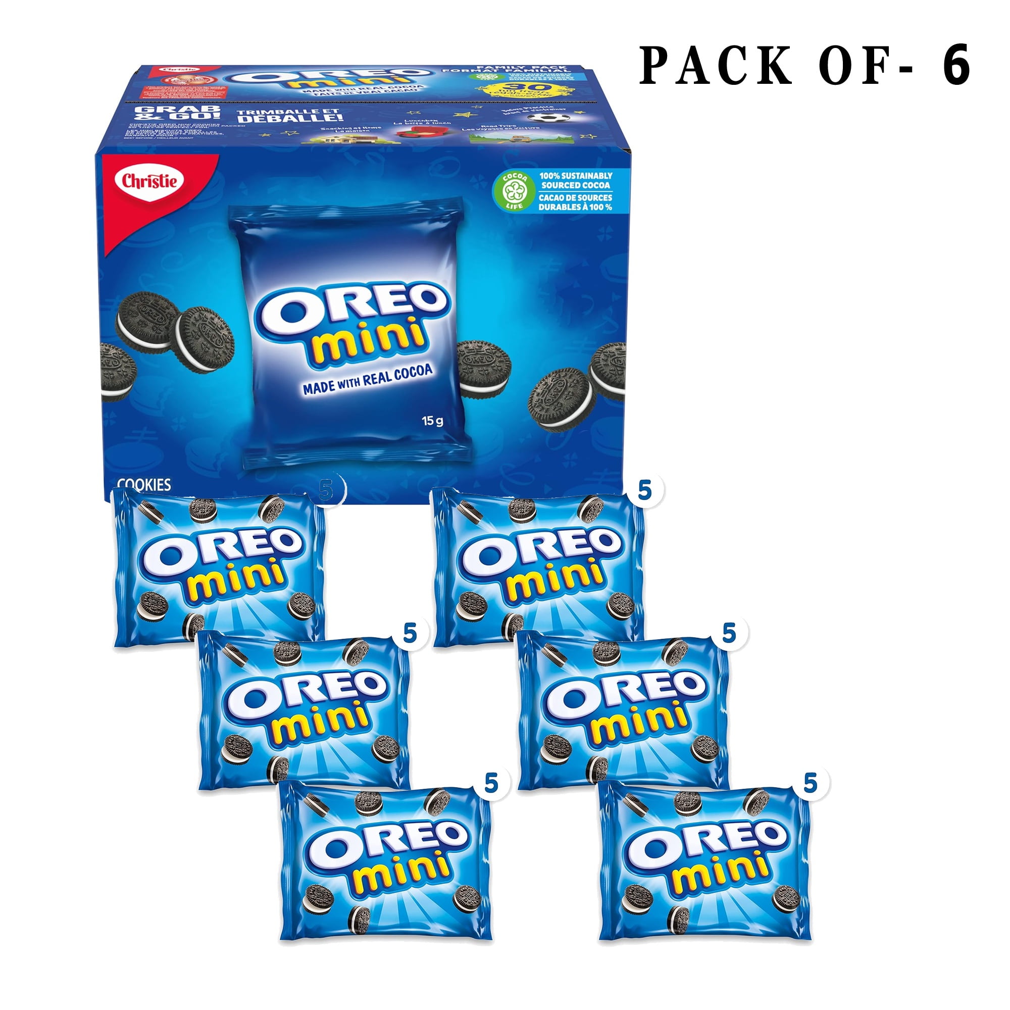 6 Packet of Oreo Mini Chocolate Sandwich Cookies | 1 Oz Per Packet ...