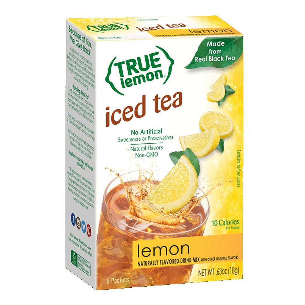 (6 Packets) True Lemon Iced Tea Stevia Sweetened, On-The-Go ...