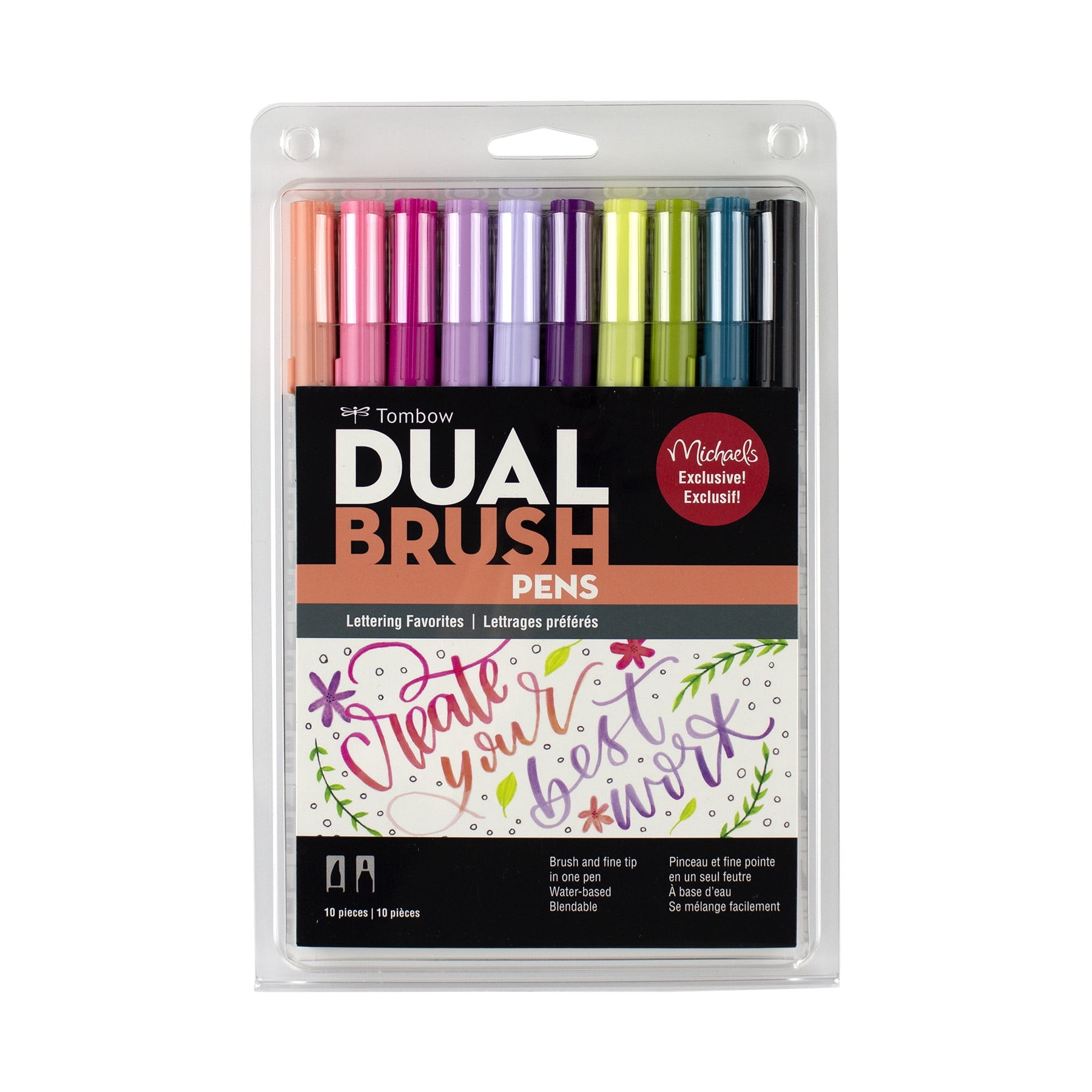 6 Packs: 10 ct. (60 total) Tombow Lettering Favorites Dual Brush Pens ...