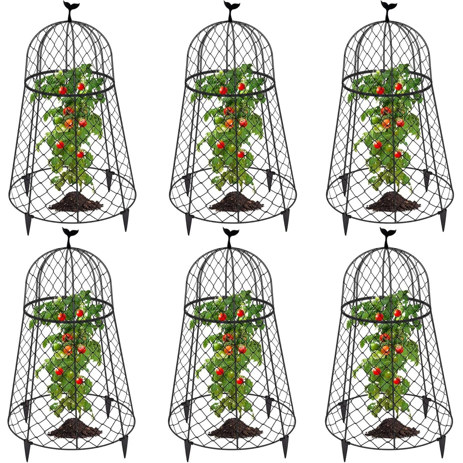 (6 Packs) 13" D x 20" H Garden Cloches for Plants, Chicken Wire Cloche ...