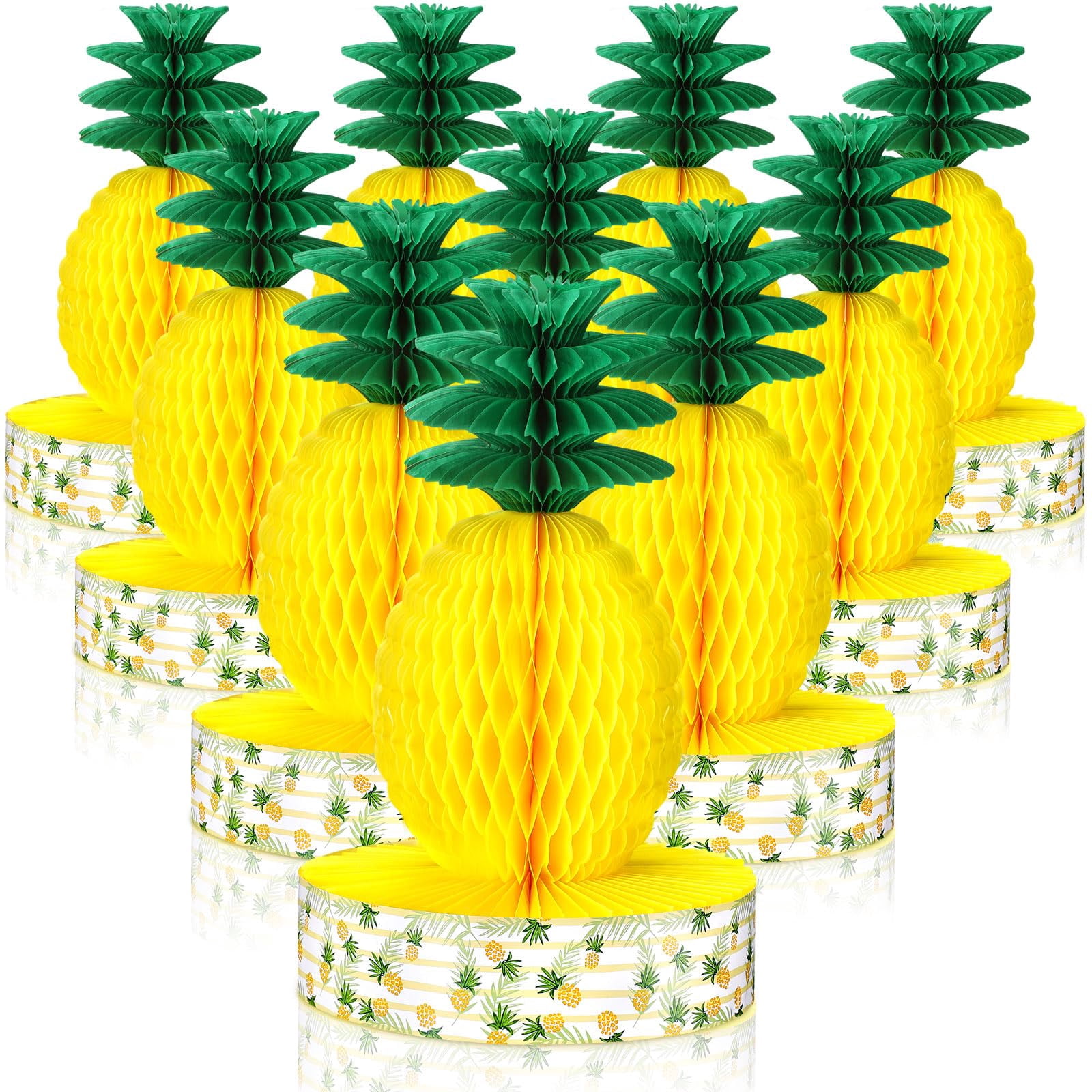 6 Packs 14 Inch Pineapple Decorations Pineapple Honeycomb Centerpieces ...