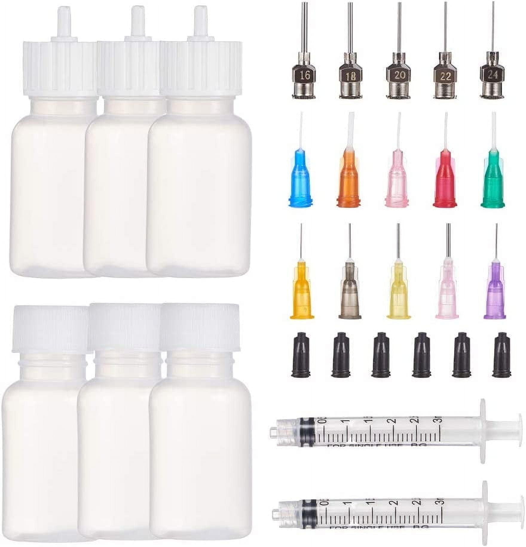 6 Packs 1oz DIY Precision Tip Applicator Bottles 15PCS Stainless Steel ...