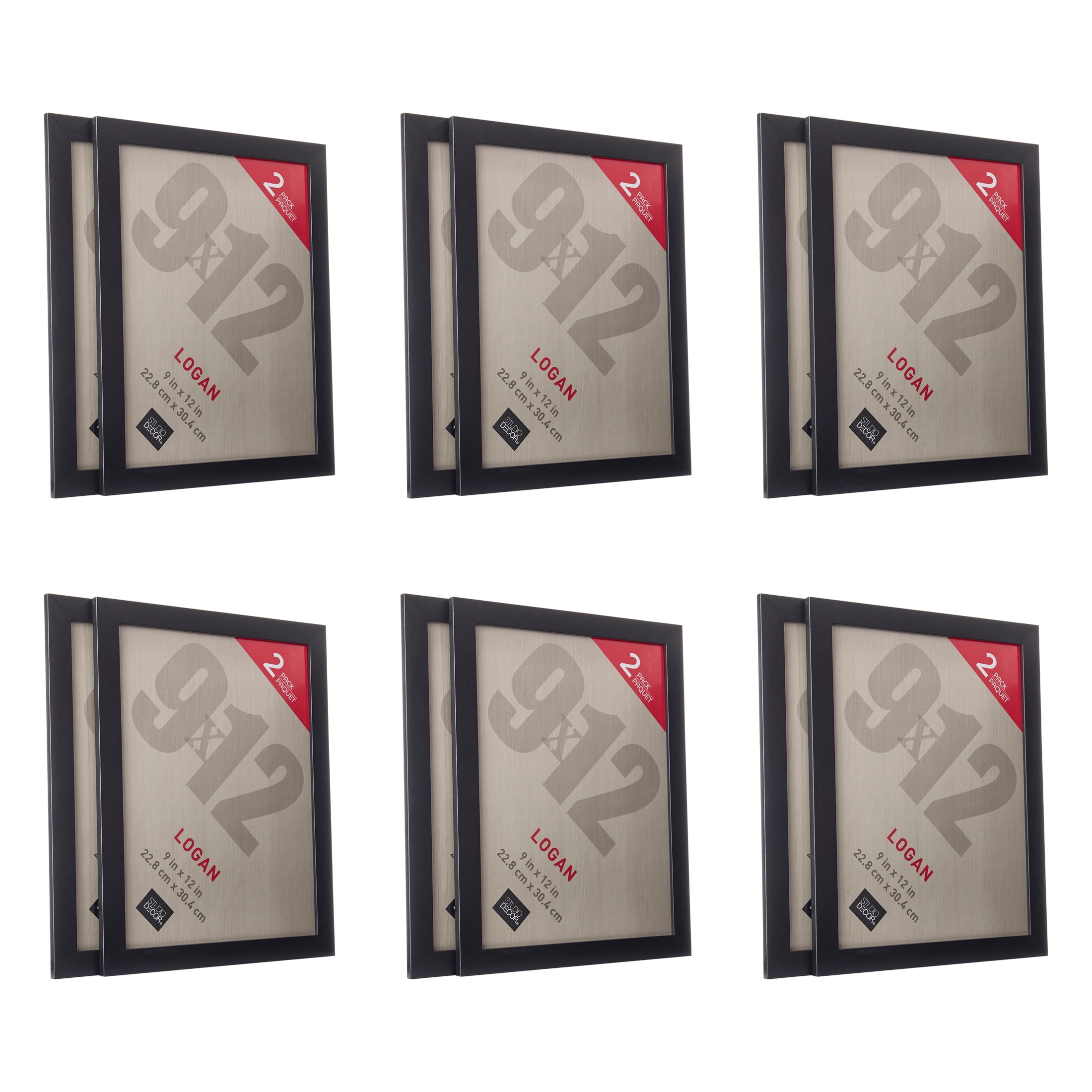 Studio Decor 9" x 12" Black Wall Frames, Logan, 6 Packs: 2 ct. (12 ...
