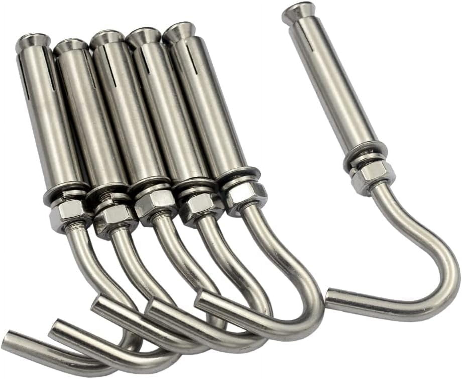 6 Packs 3-1/2 inch Long 304 Stainless Steel Expansion Screw in Hooks ...