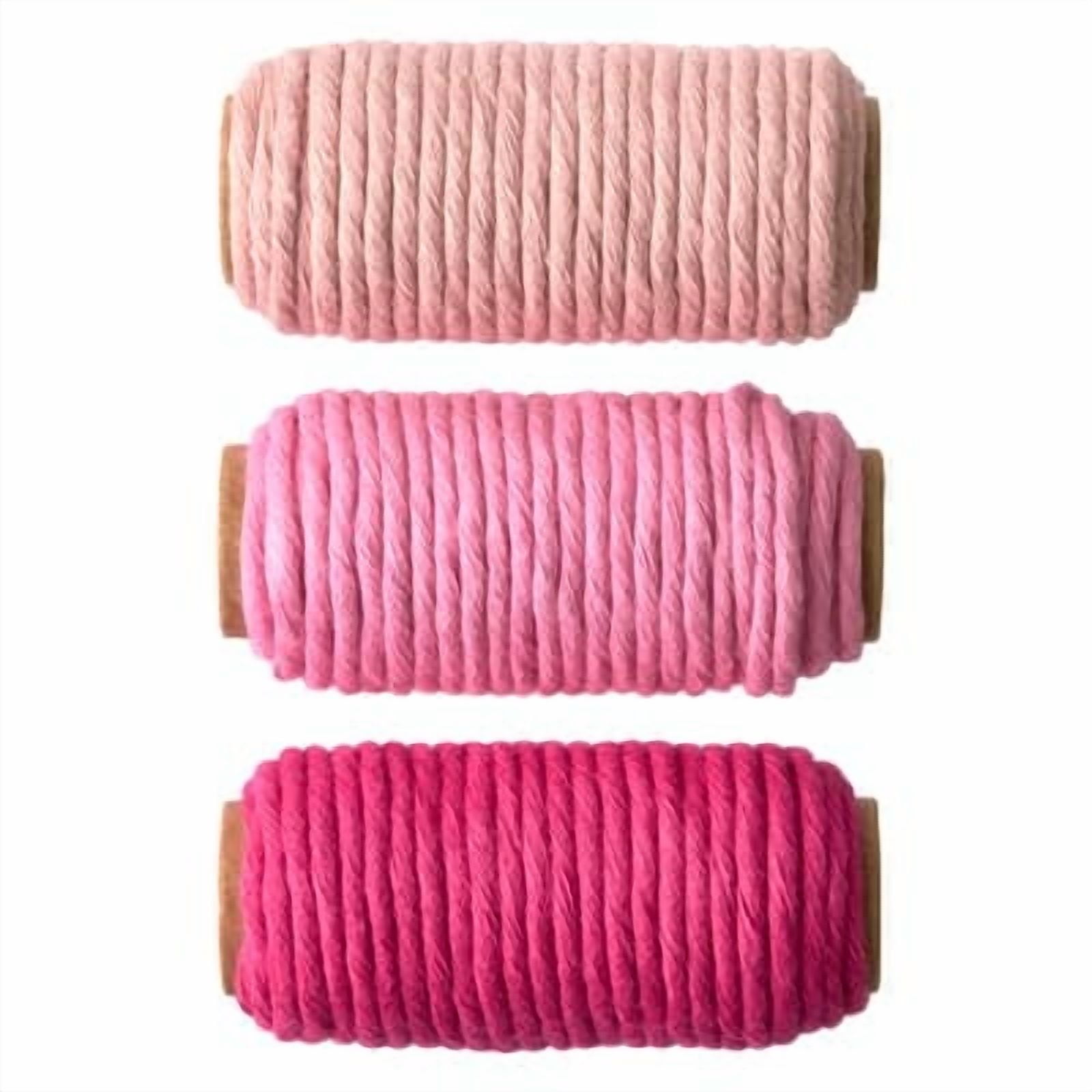 6 Packs: 3 ct. (18 total) 3mm Pink Cotton Macrame Cords by Bead Landing ...
