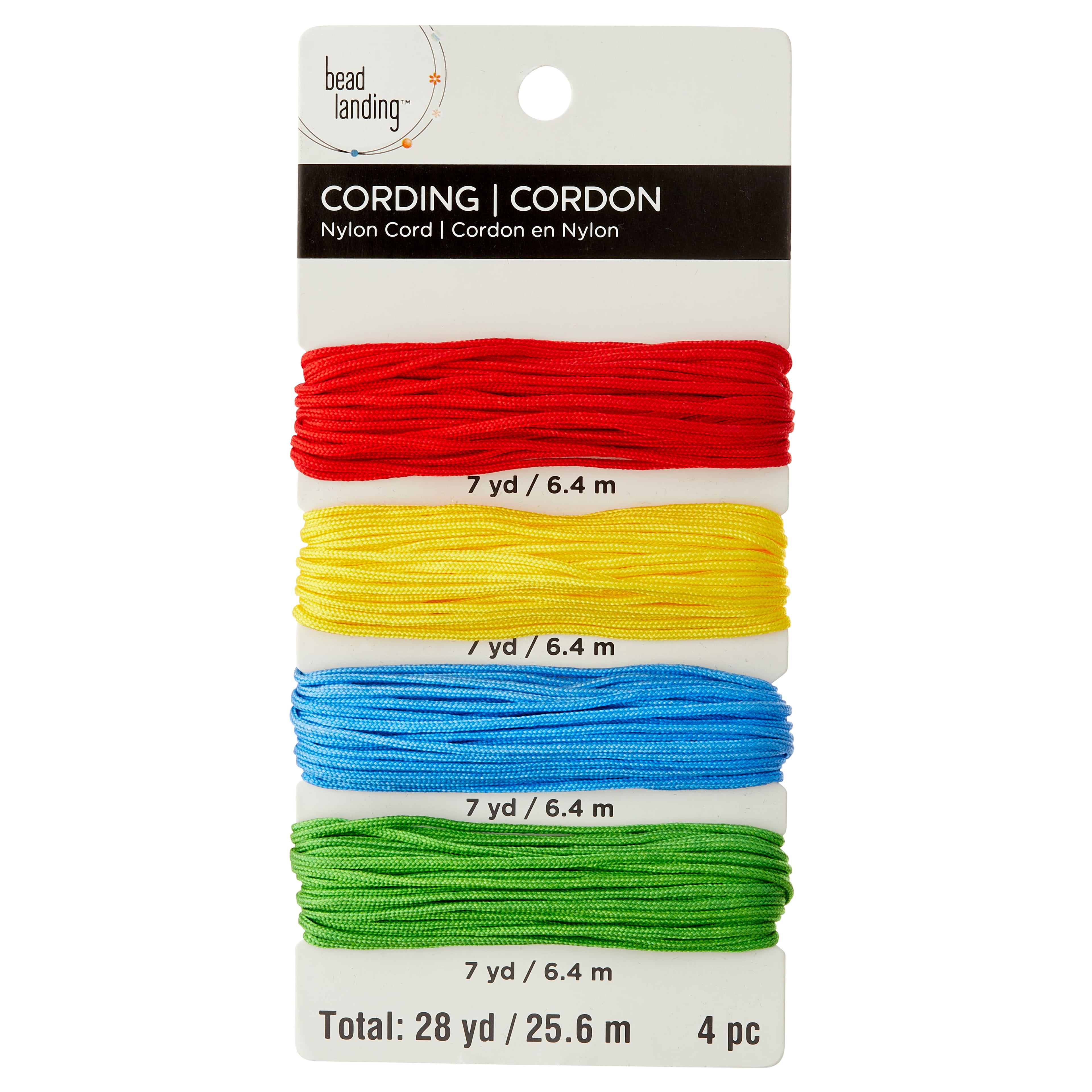6 Packs: 4 ct. (24 total) 1.5mm Primary Colors Nylon Cording by Bead ...
