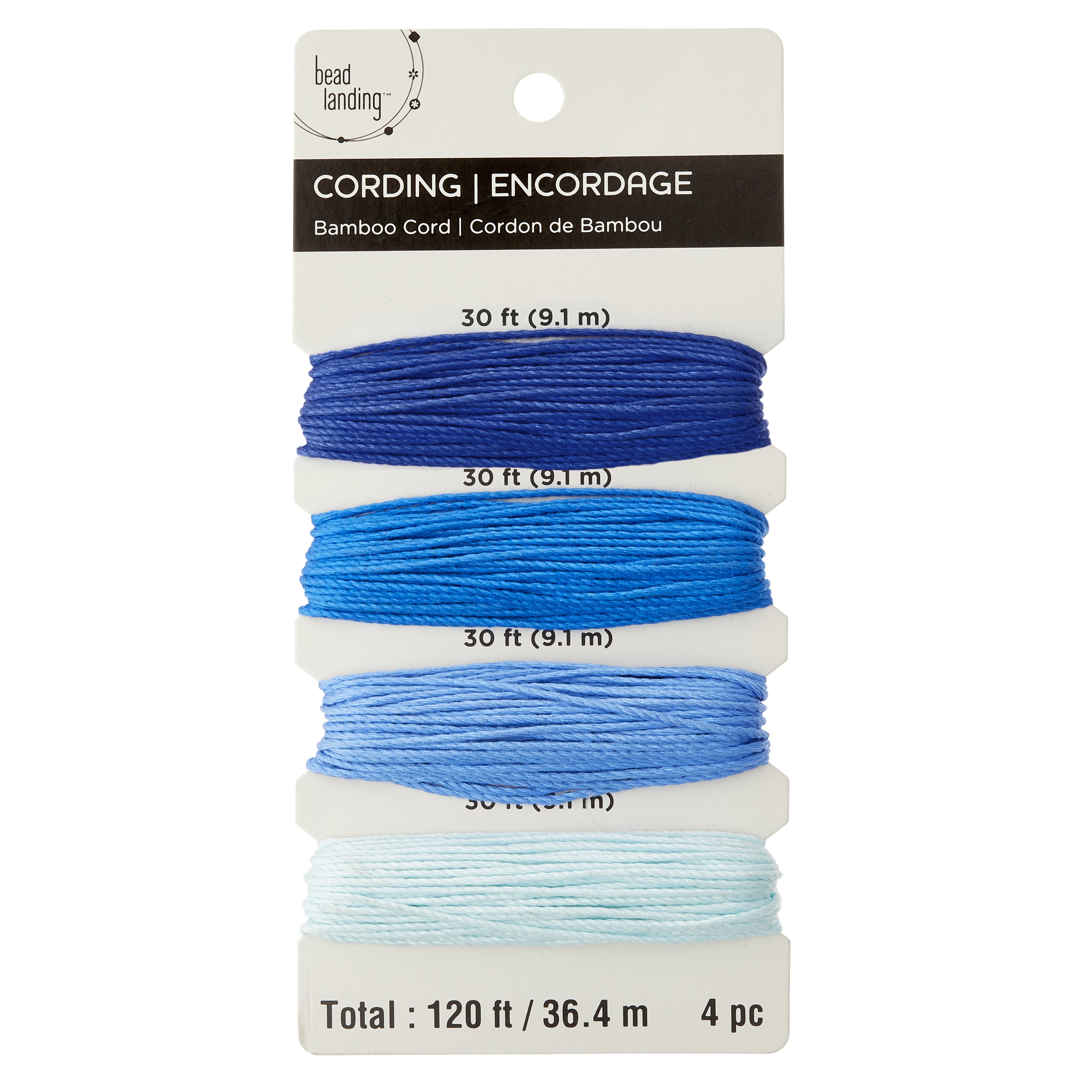 6 Packs: 4 ct. (24 total) 1mm Blues Bamboo Cording by Bead Landing ...