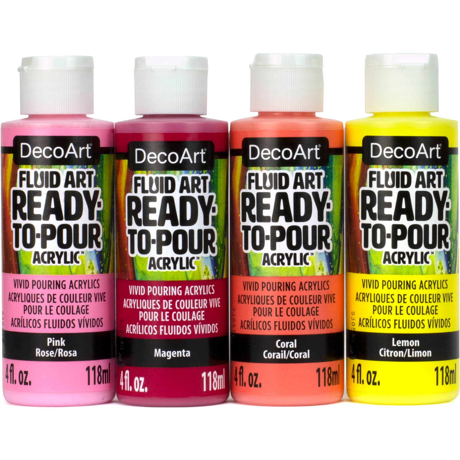6 Packs: 4 ct. (24 total) DecoArt® Fluid Art Ready-to-Pour Acrylic ...