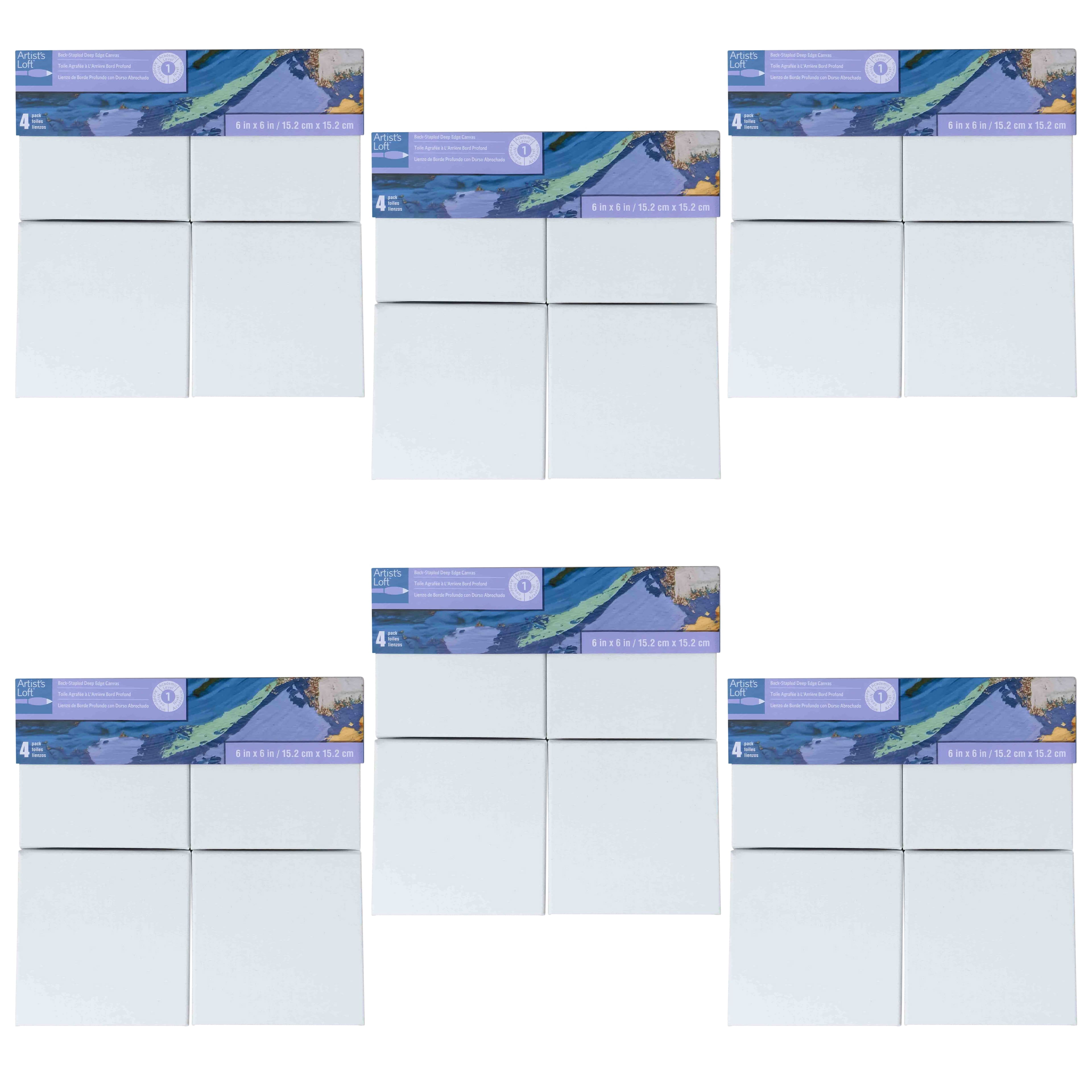 6 Packs: 4 ct. (24 total) Level 1 6" x 6" Deco Canvas Pack by Artist's ...