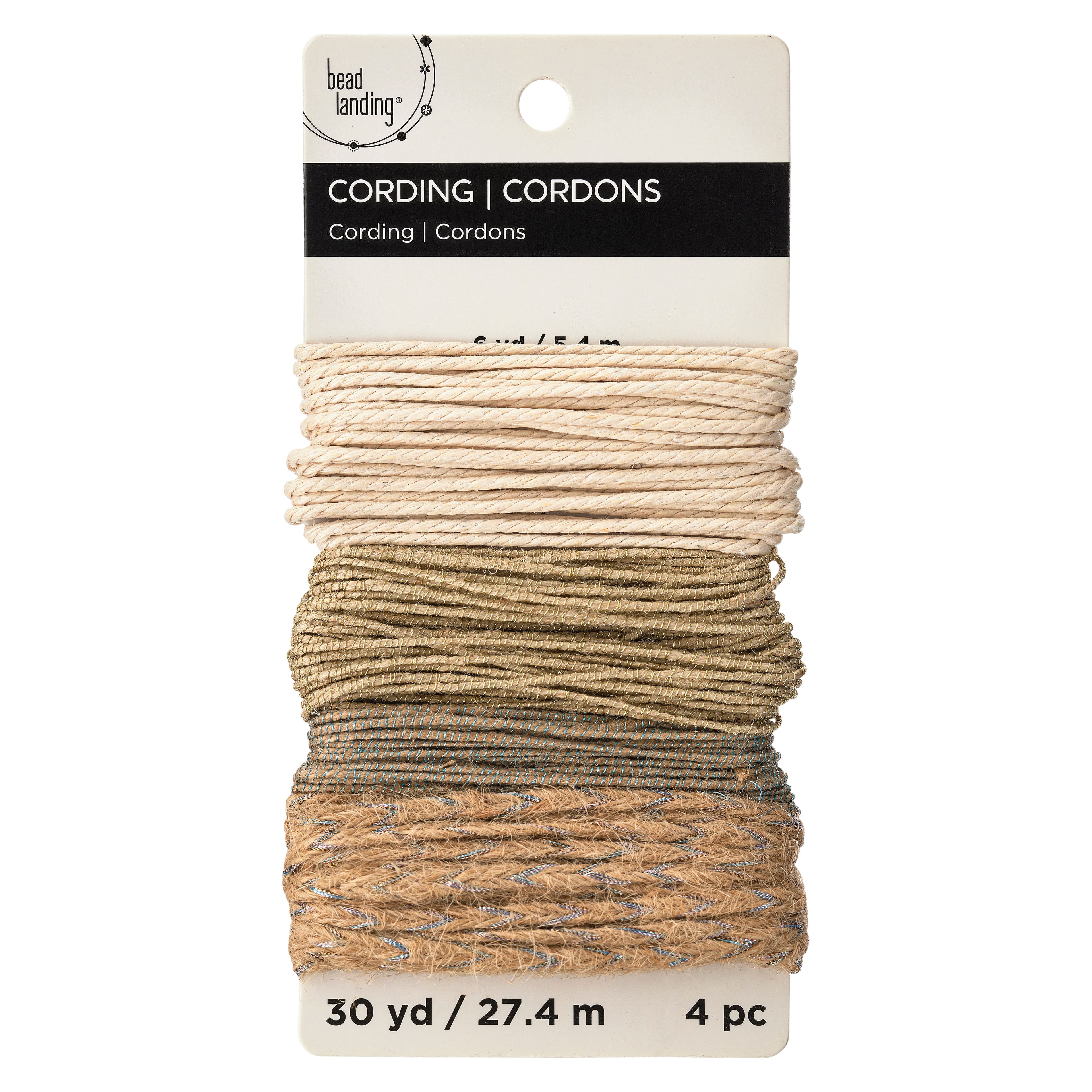 6 Packs: 4 ct. (24 total) Natural Metallic Jute & Cotton Cording by ...