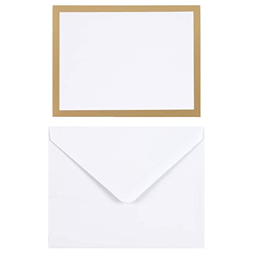 6 Packs: 40 ct. (240 total) 4.25”; x 5.5”; Gold Border Flat Cards ...