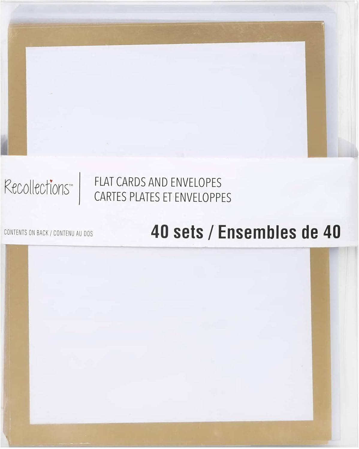6 Packs: 40 ct. (240 total) 4.25”; x 5.5”; Gold Border Flat Cards ...