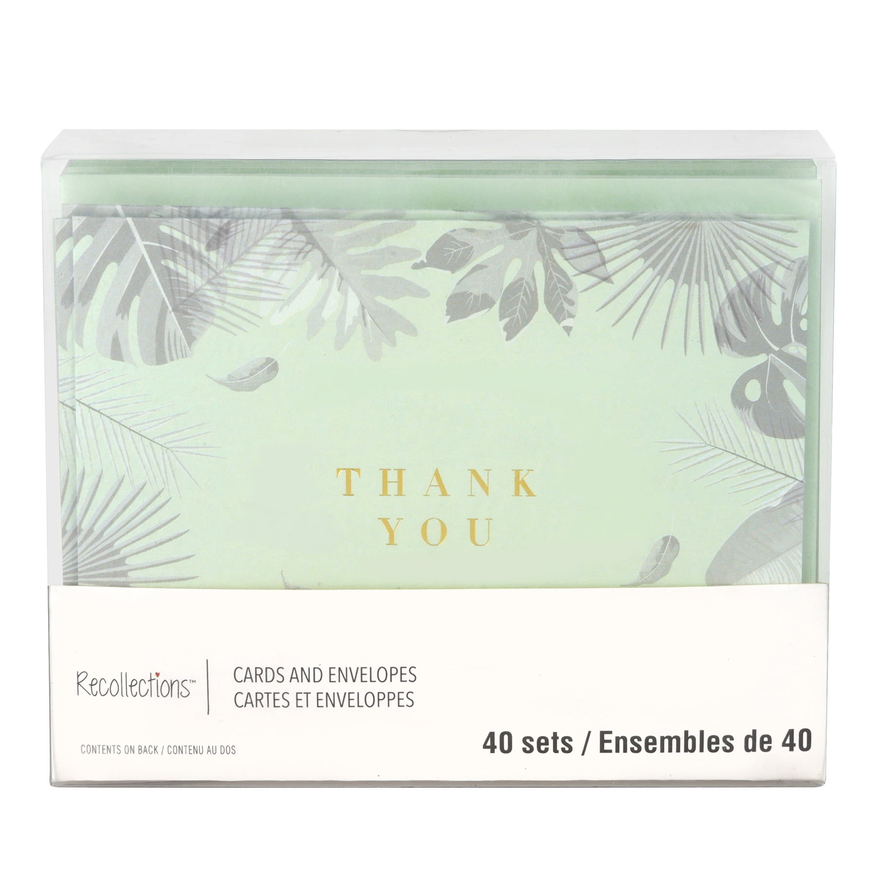 6 Packs: 40 ct. (240 total) 4.25" x 5.5" Mint Thank You Flat Cards ...