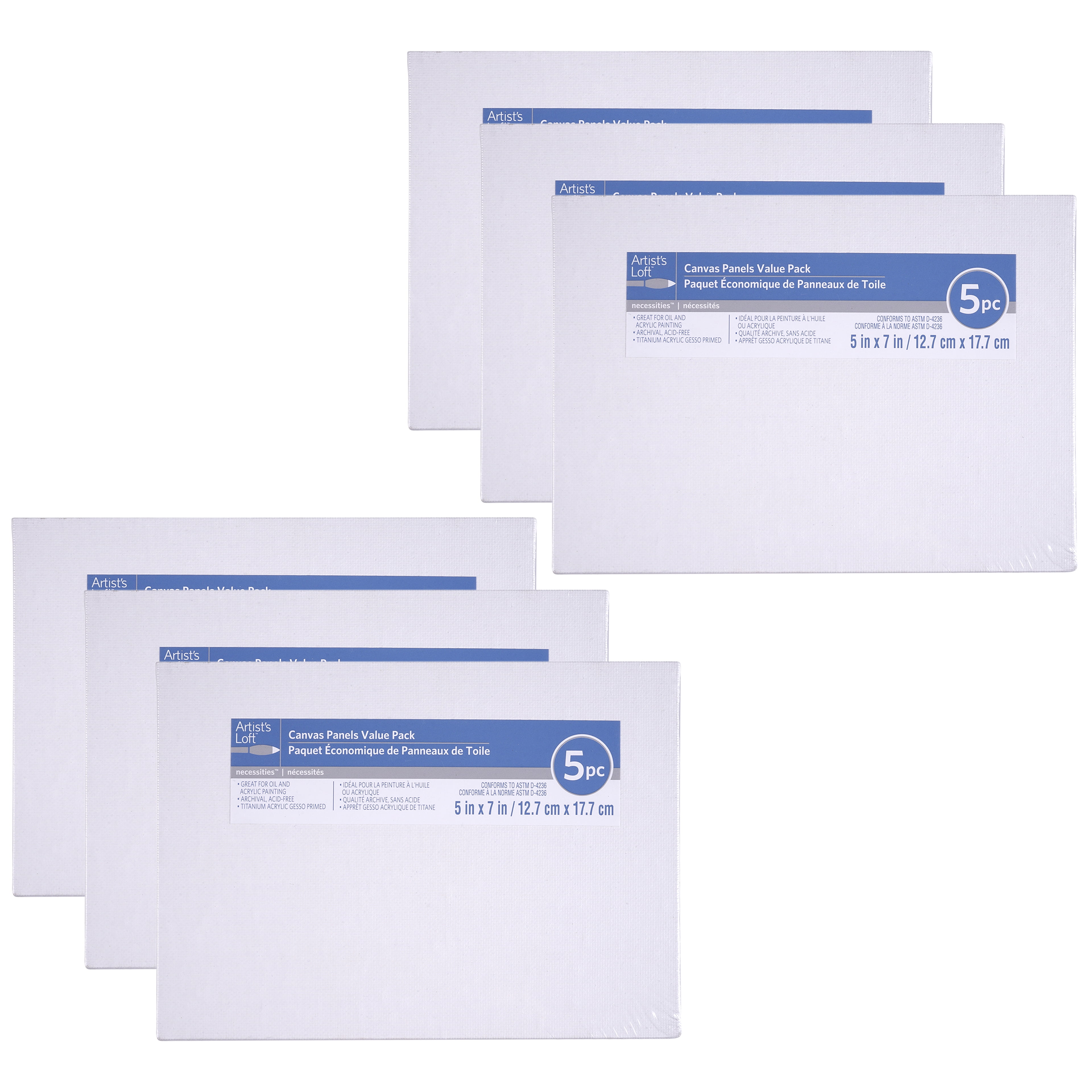 6 Packs: 5 ct. (30 total) Value Pack Canvas Panels by Artist's Loft ...