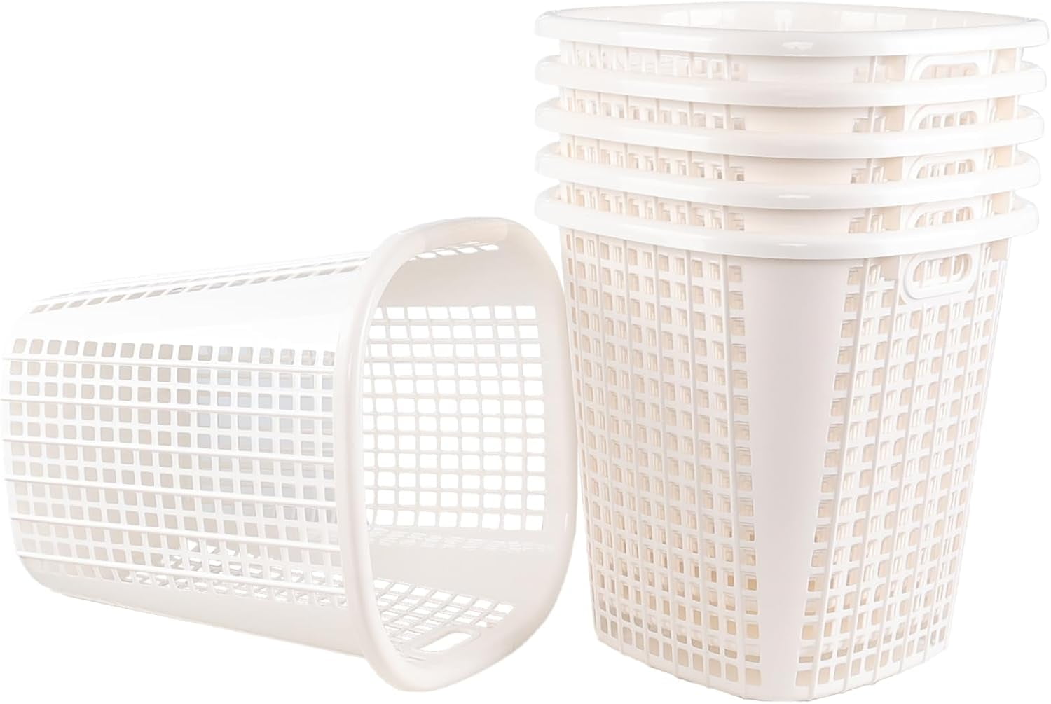 6 Packs 50 Liter Plastic Laundry Hamper with Handles, Tall Laundry ...