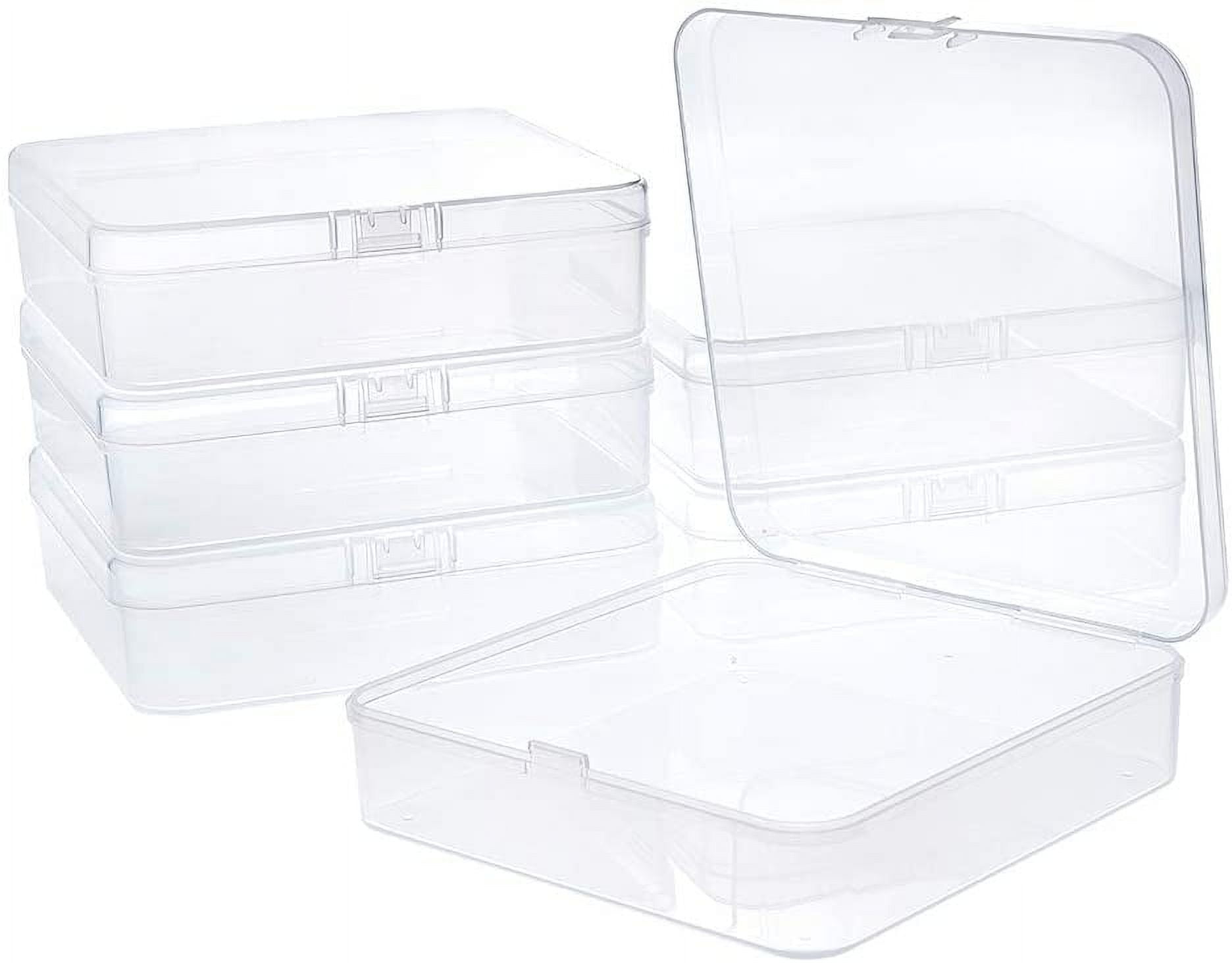 6 Packs 5x5x1.4" Clear Square Plastic Box Containers with Lids for ...