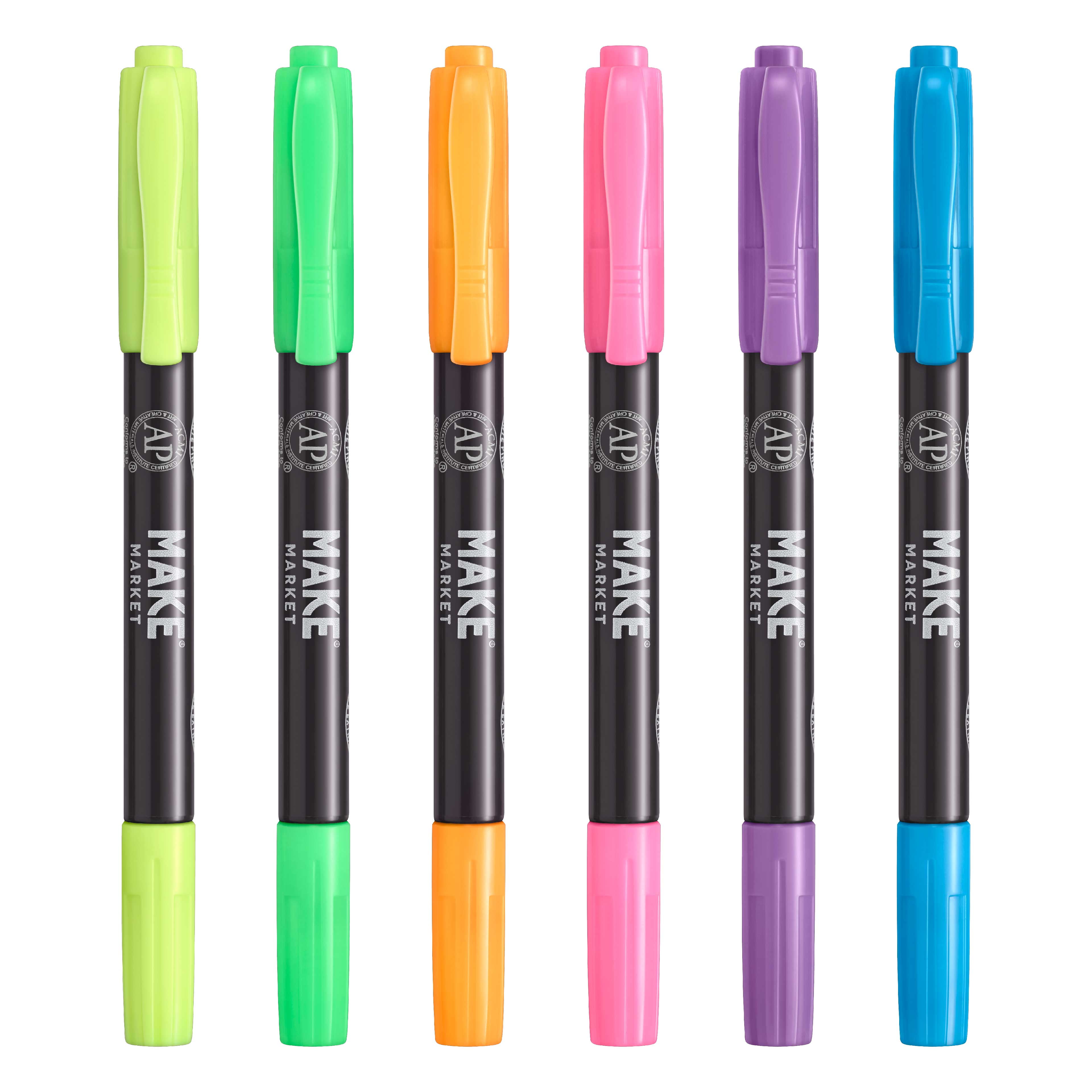 6 Packs: 6 ct. (36 total) Dual Tip Fluorescent Fabric Ink Markers by ...