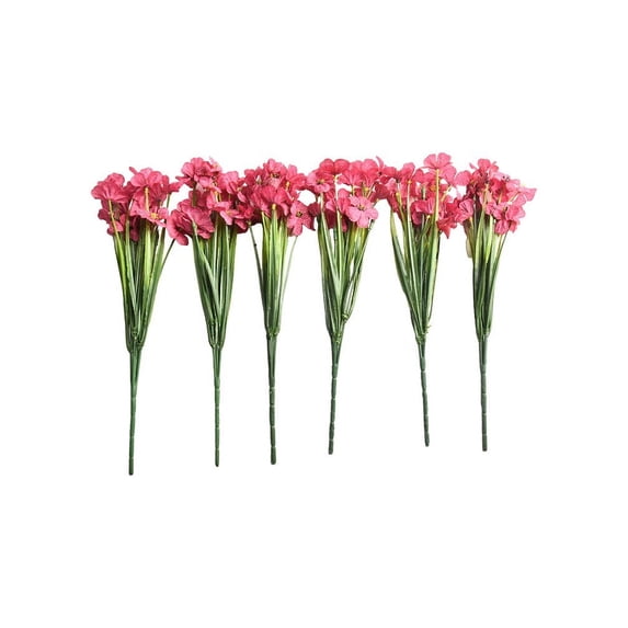 6 Packs Artificial Violet Flowers 36Cm Fake Plastic Cloth Bouquets For ...