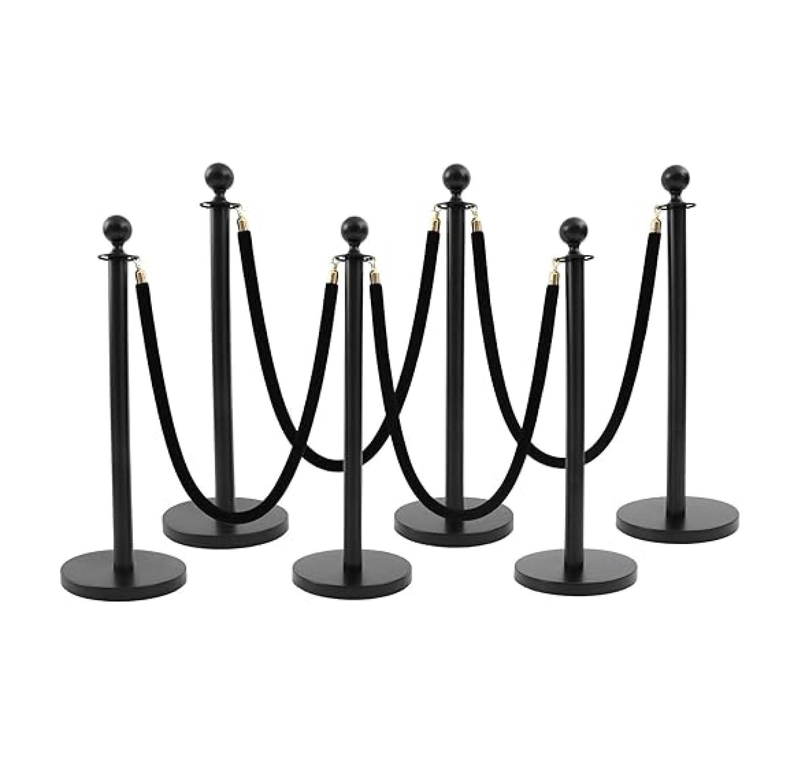 6 Packs Black- Stanchions Posts, Stanchion Set Crowd Control Barriers ...