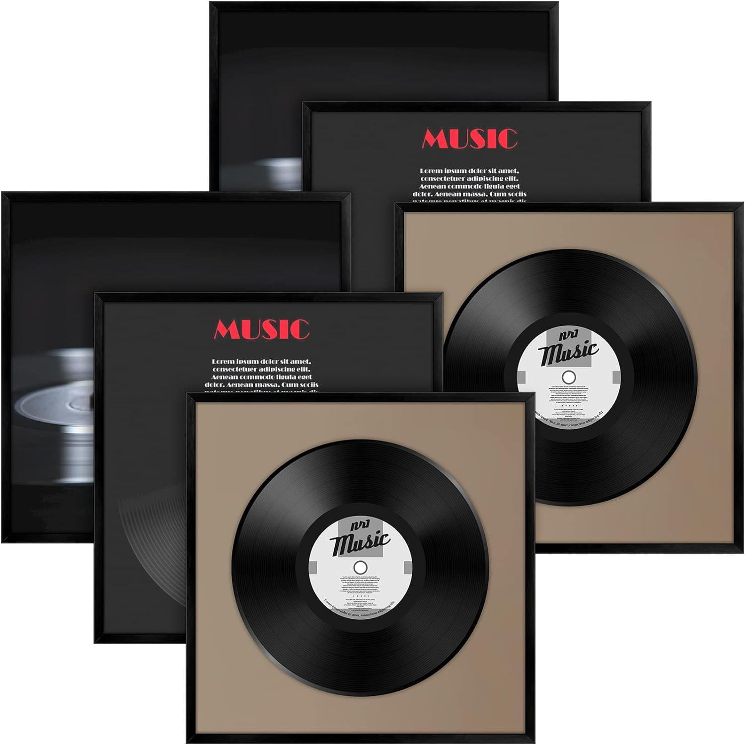 6 Packs Black Vinyl Record Album Frame 12.5 X 12.5 Inch, Album Display ...
