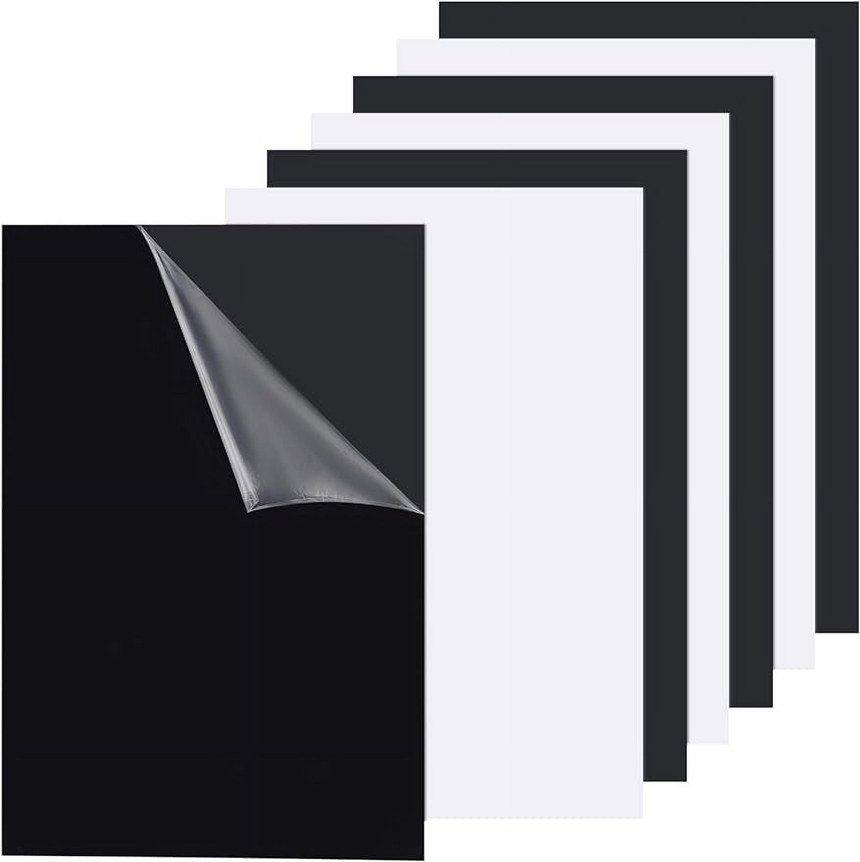 6 Packs Black and White Acrylic Sheet 7.8x11.8inch Rectangle Plastic ...